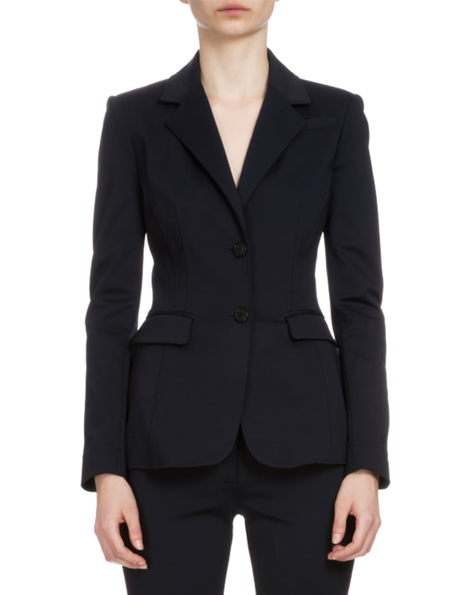 Fenice Two-Button Blazer & Serge Zip-Front Flare-Leg Pants | Neiman Marcus