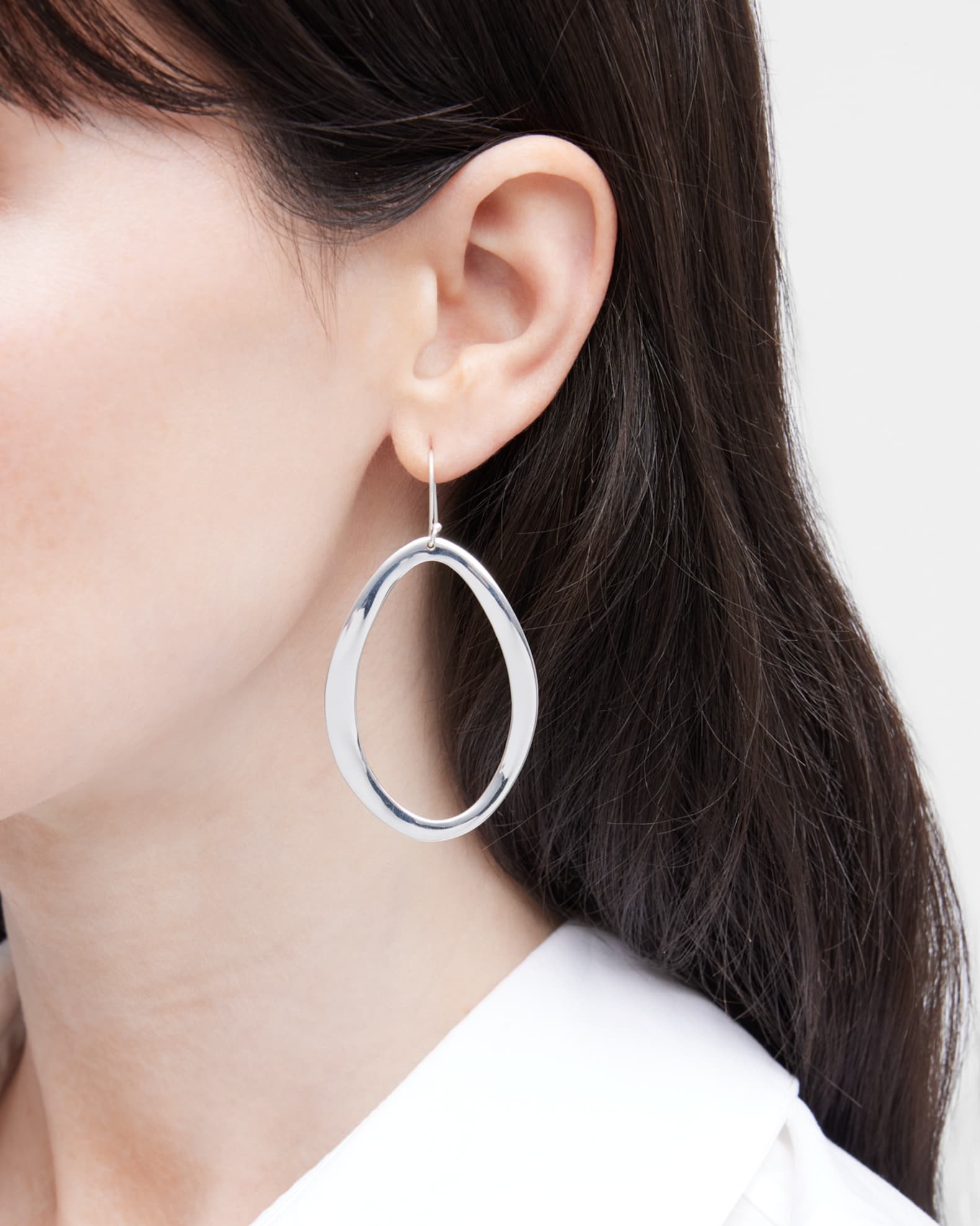 Ippolita Wavy Oval Drop Earrings in Sterling Silver | Neiman Marcus