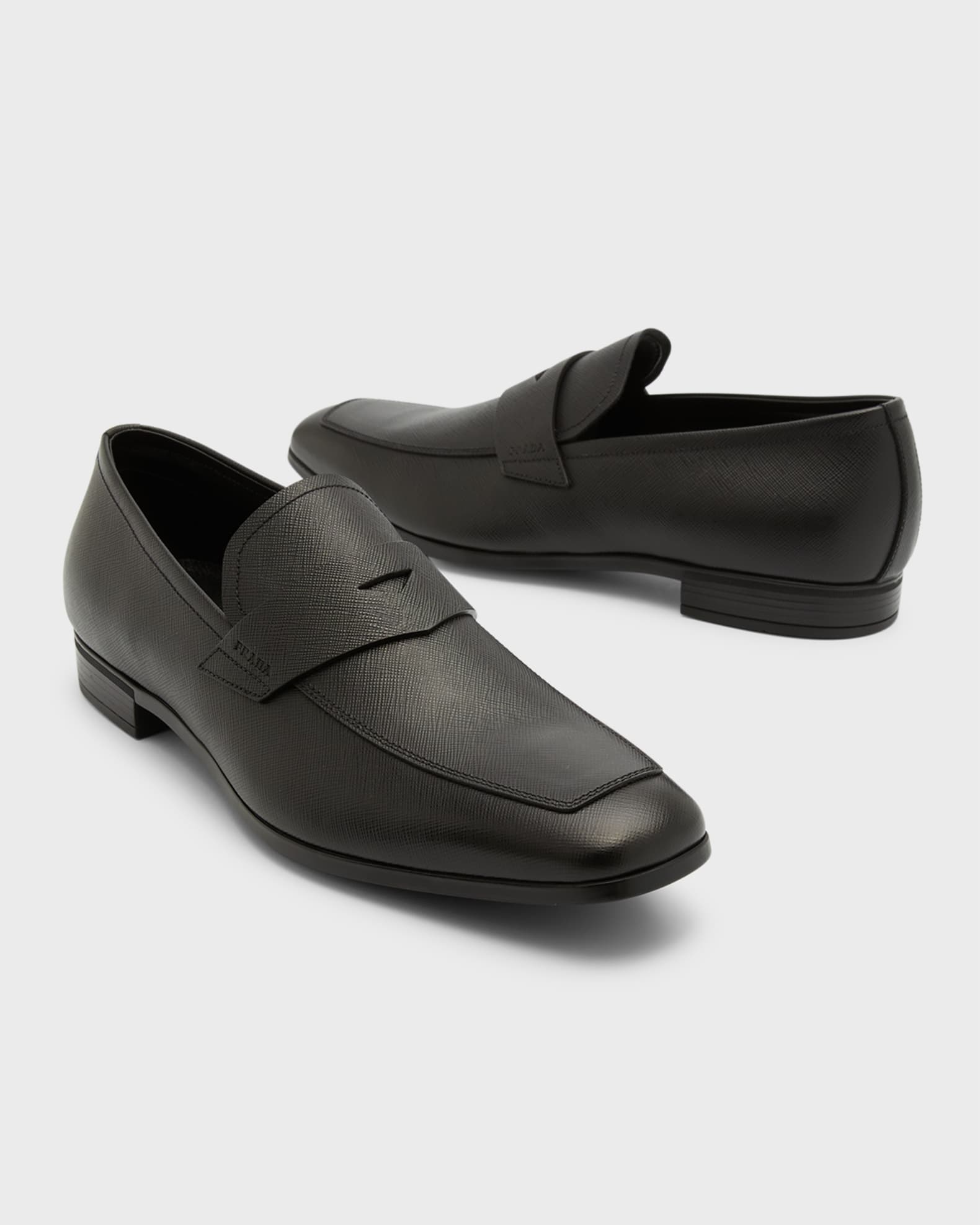 Prada Saffiano Leather Penny Loafer | Neiman Marcus