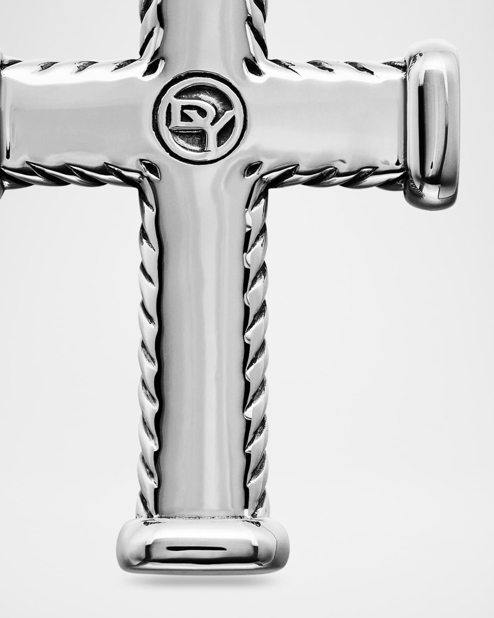 David Yurman Men's Chevron Cross Pendant in Silver, 33.5mm | Neiman Marcus