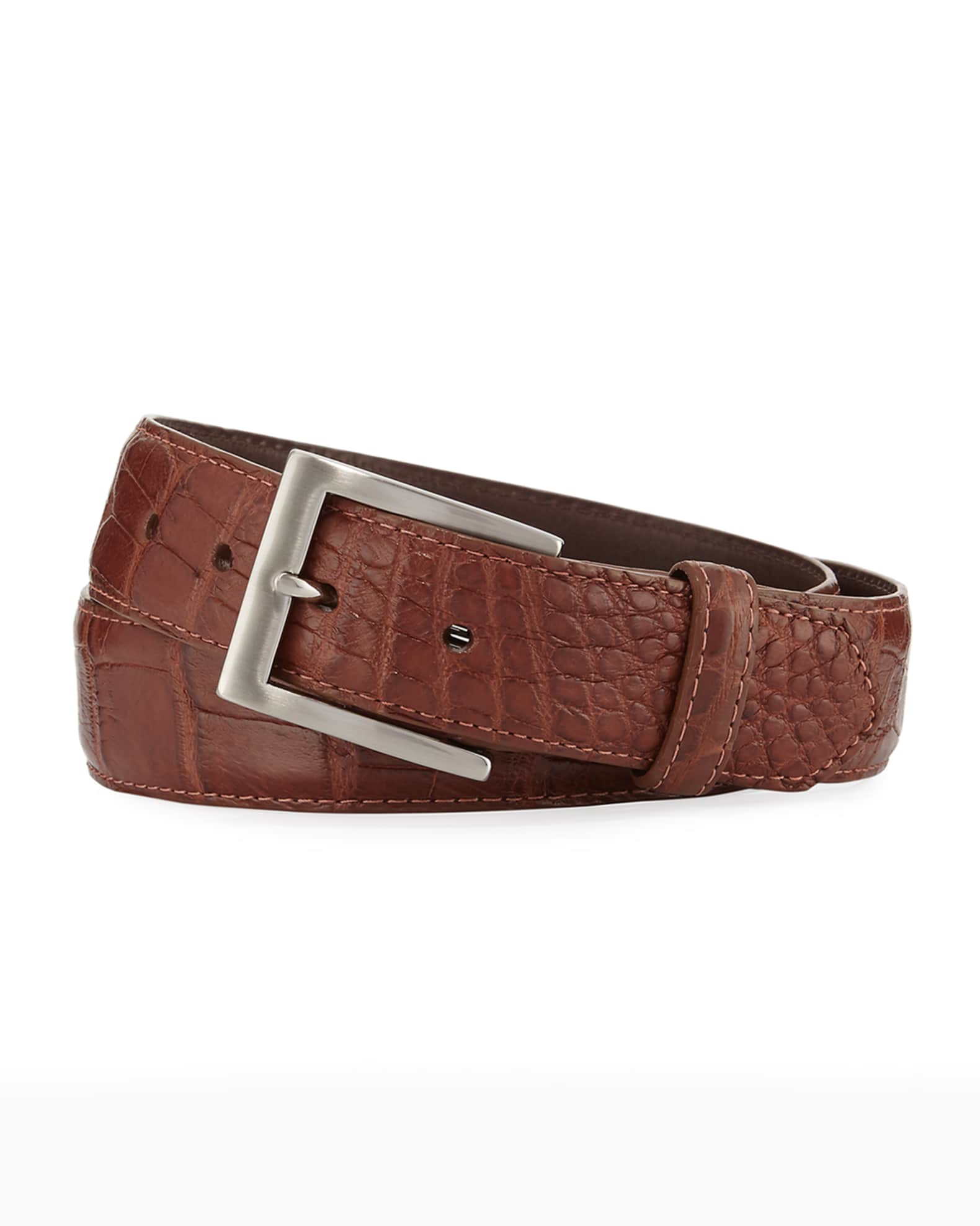 W. Kleinberg Matte Alligator Belt with Interchangeable Buckles | Neiman ...
