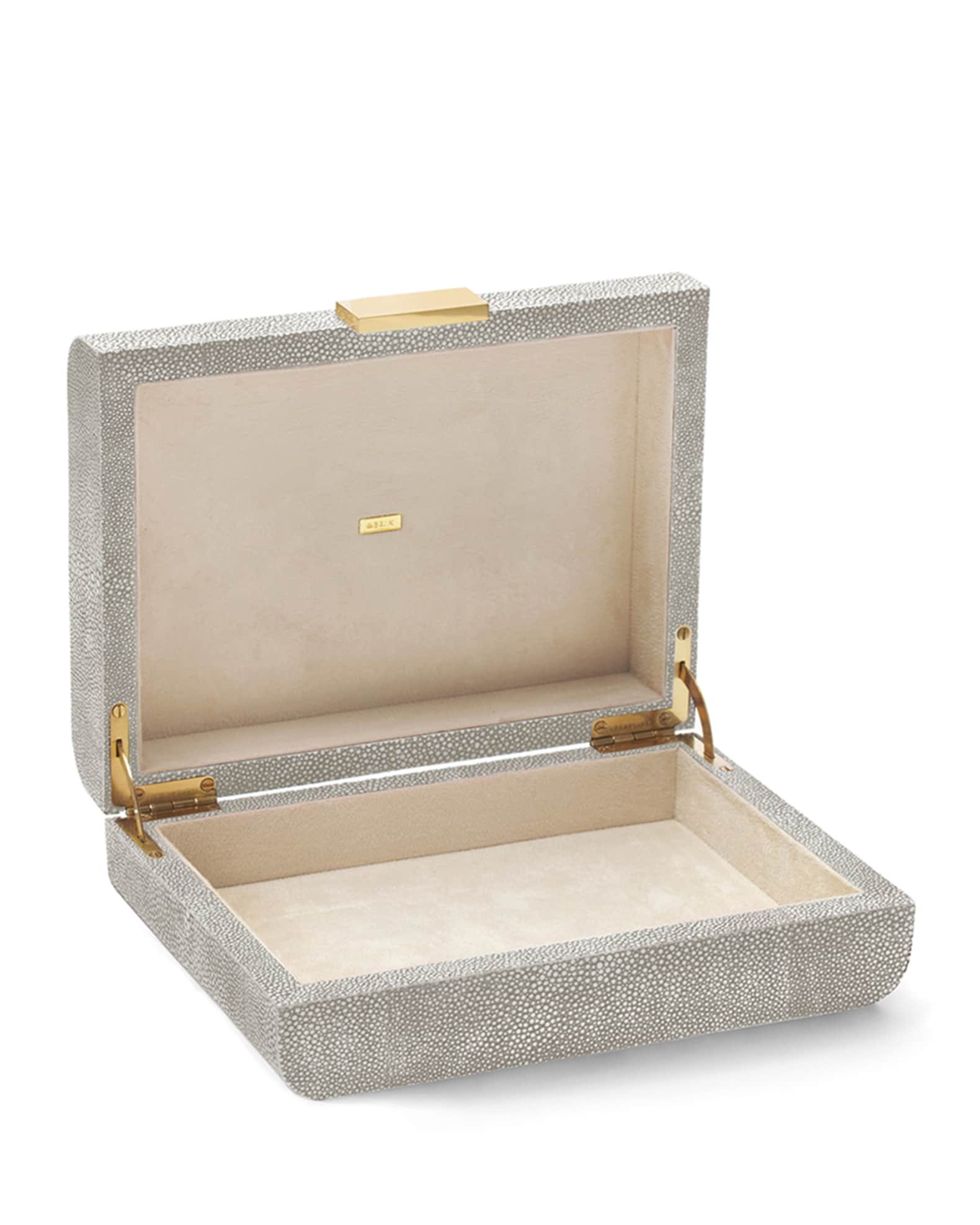 AERIN Small Mod Faux Shagreen Jewelry Box | Neiman Marcus