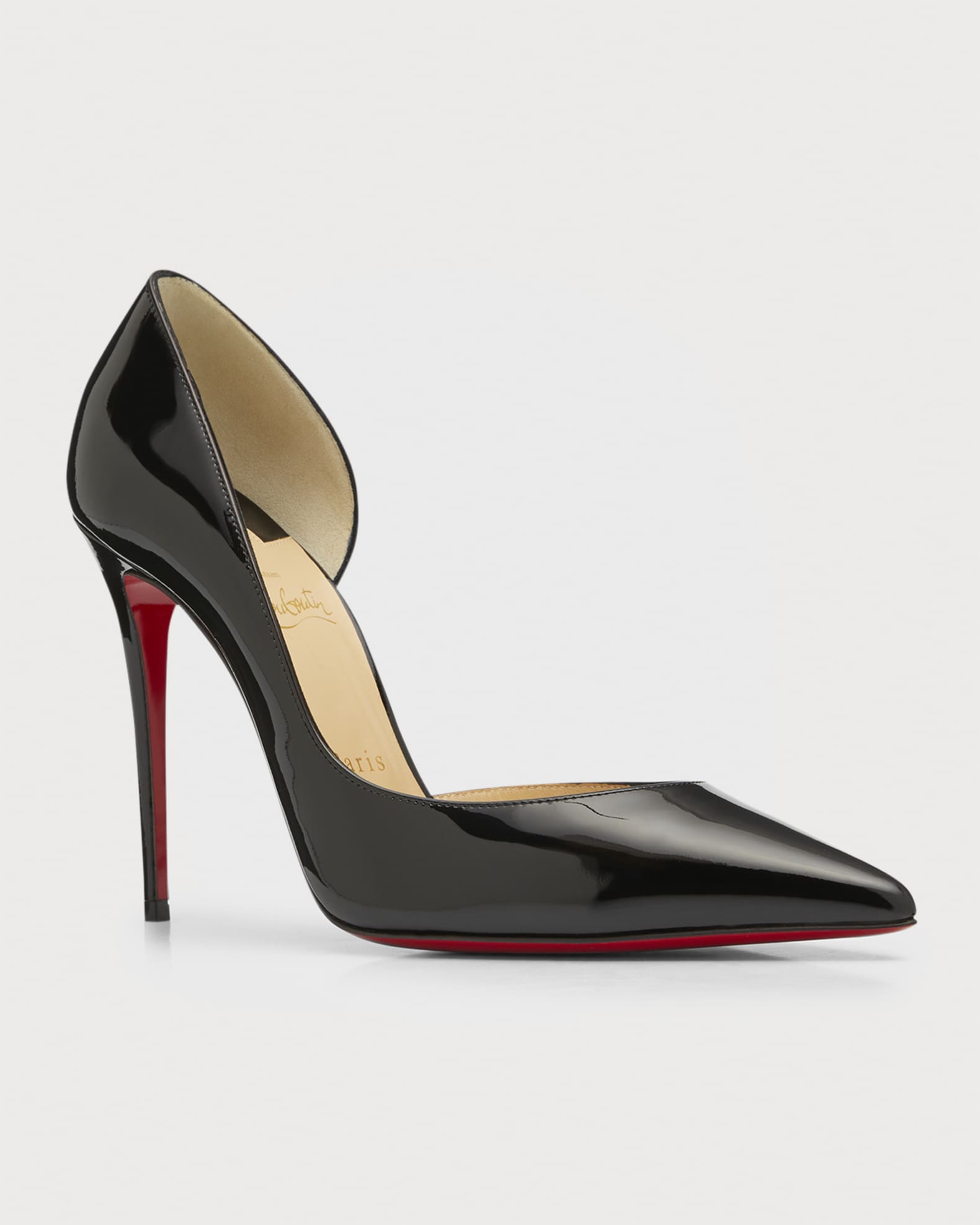 Christian Louboutin 100mm Iriza Patent Open-Side Pumps | Neiman Marcus