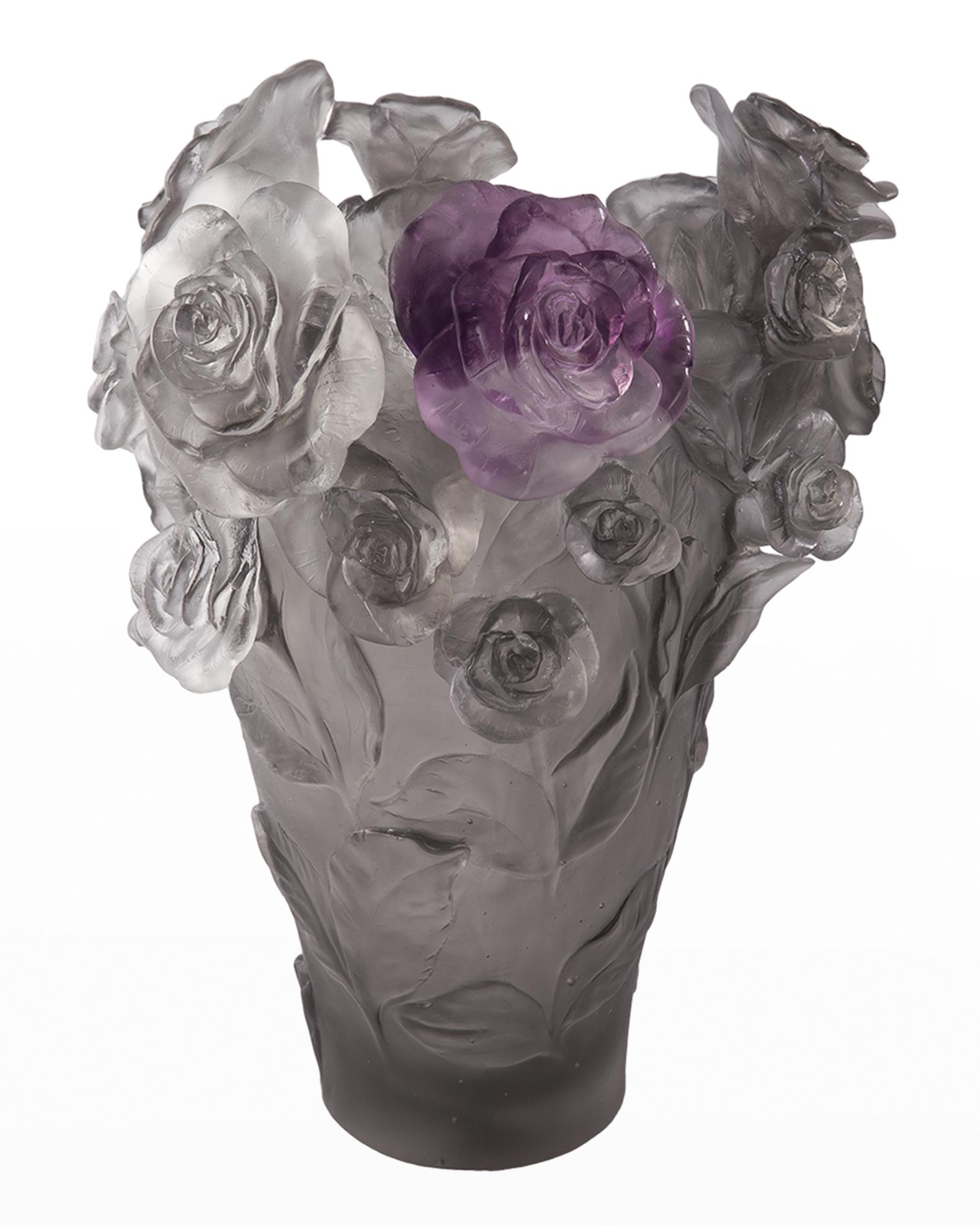 Daum Rose Passion Medium Vase | Neiman Marcus