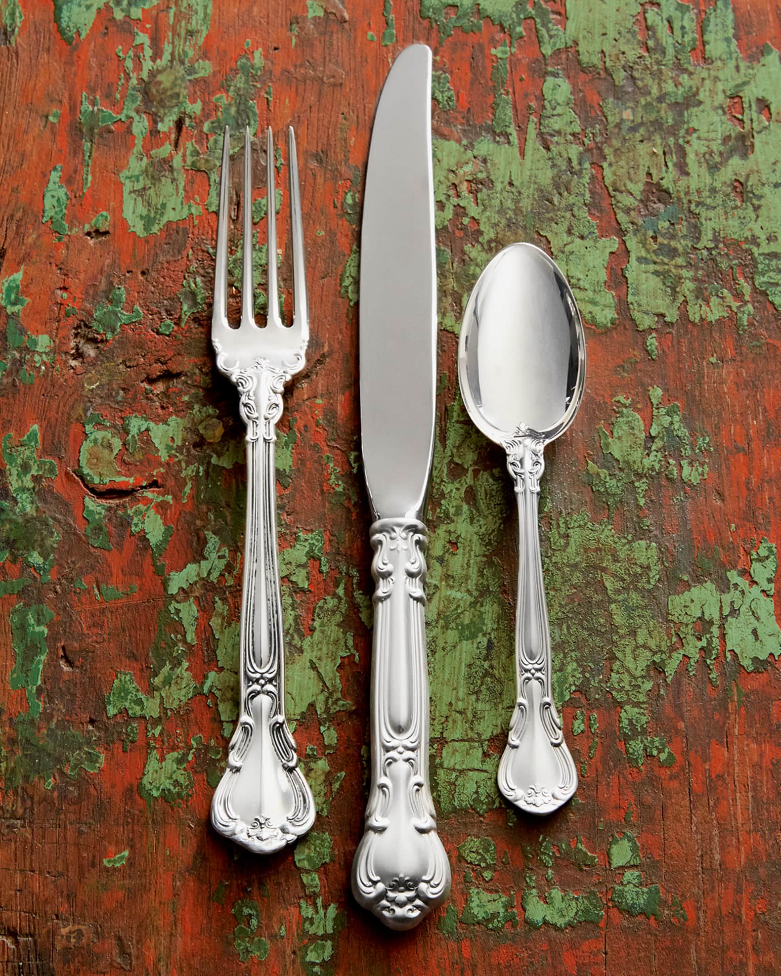 Gorham 46-Piece Chantilly Sterling Silver Flatware Service | Neiman Marcus