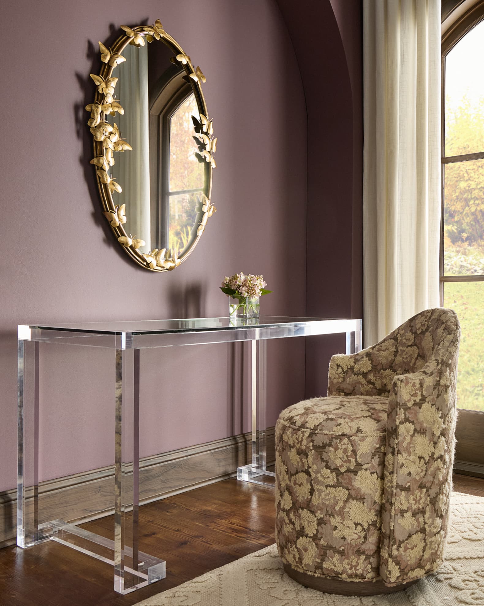 Interlude Home Ava Acrylic Writing Desk | Neiman Marcus