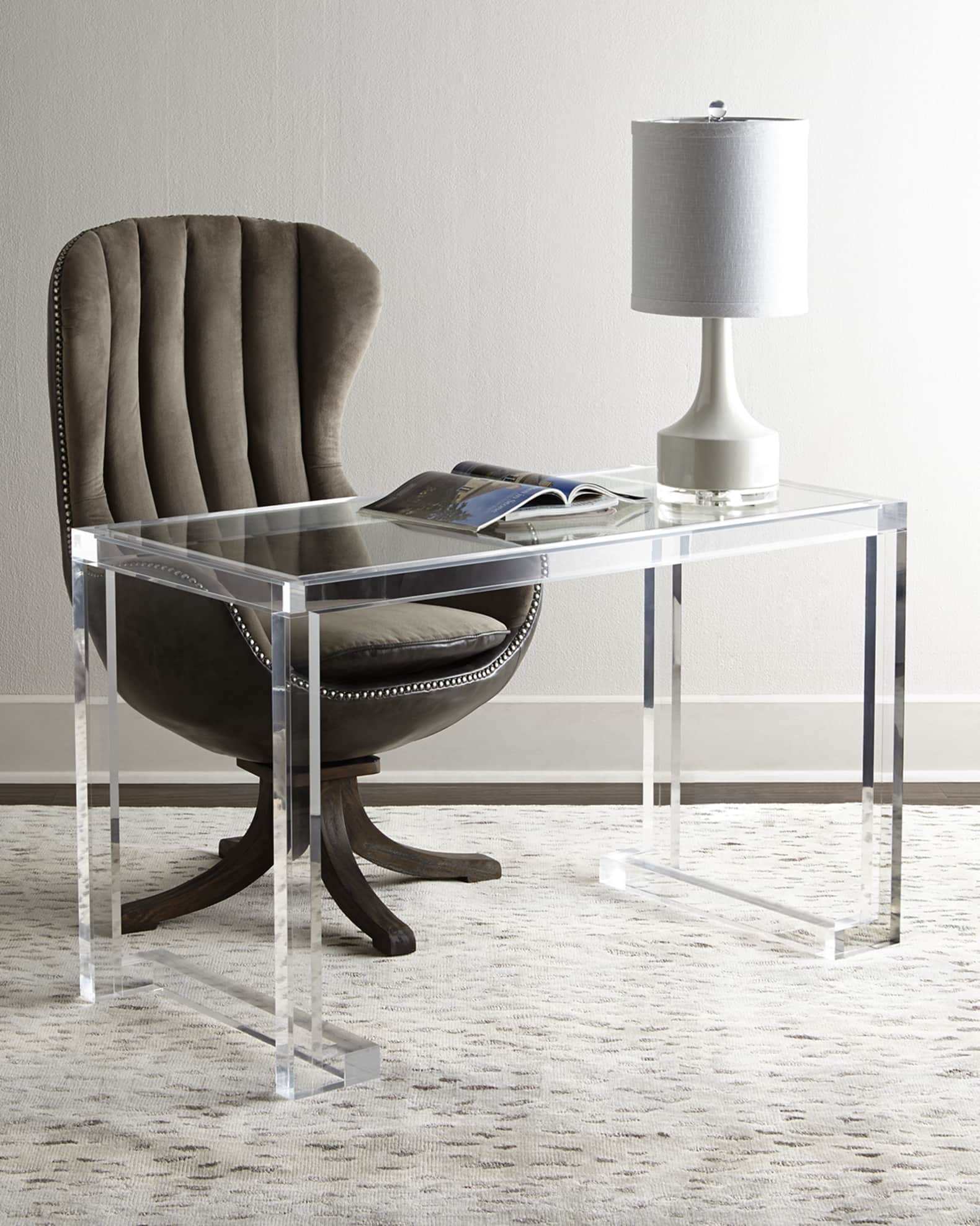 Interlude Home Ava Acrylic Writing Desk | Neiman Marcus