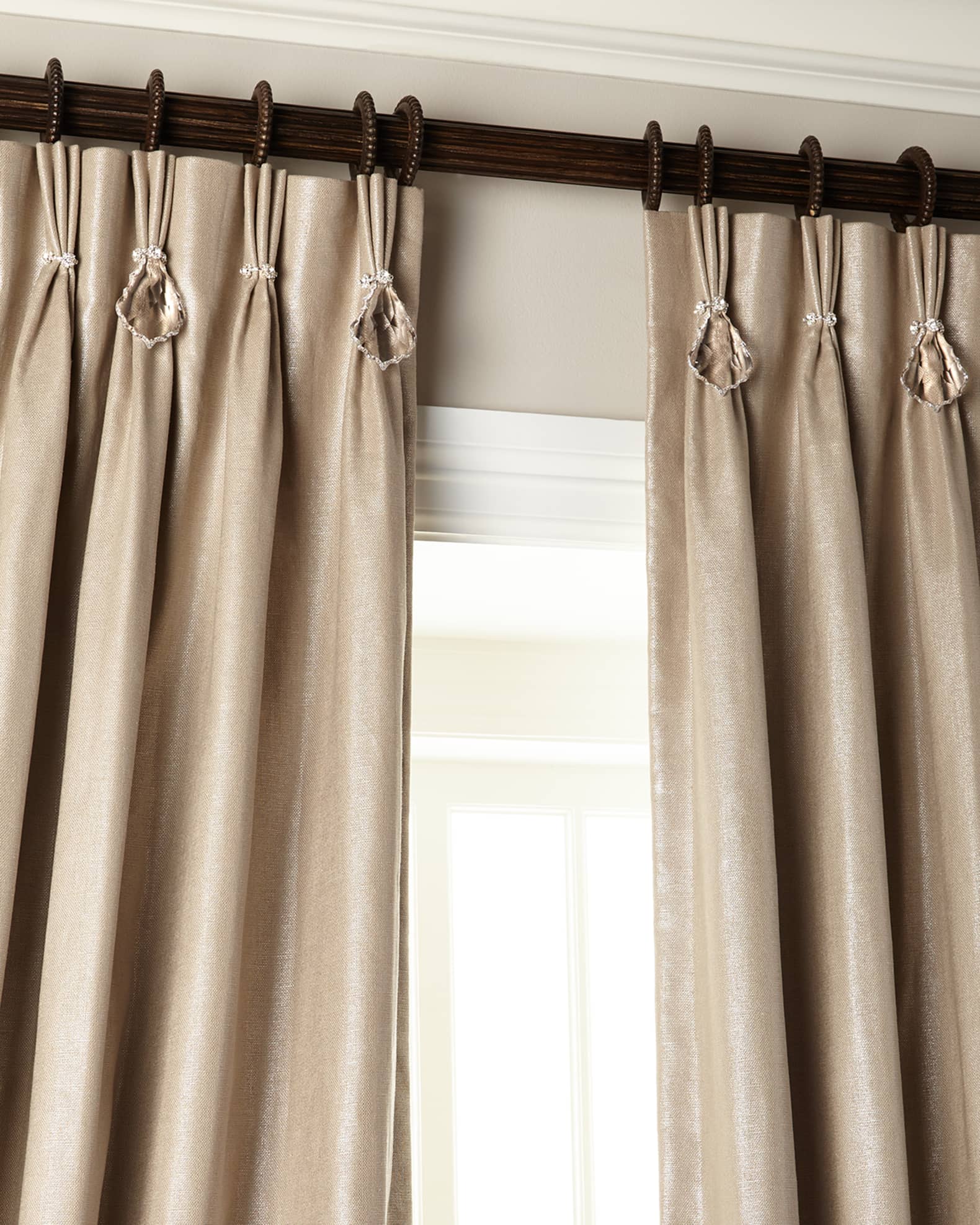 Misti Thomas Modern Luxuries 108"L Shimmer Curtain with Asfour Crystals ...