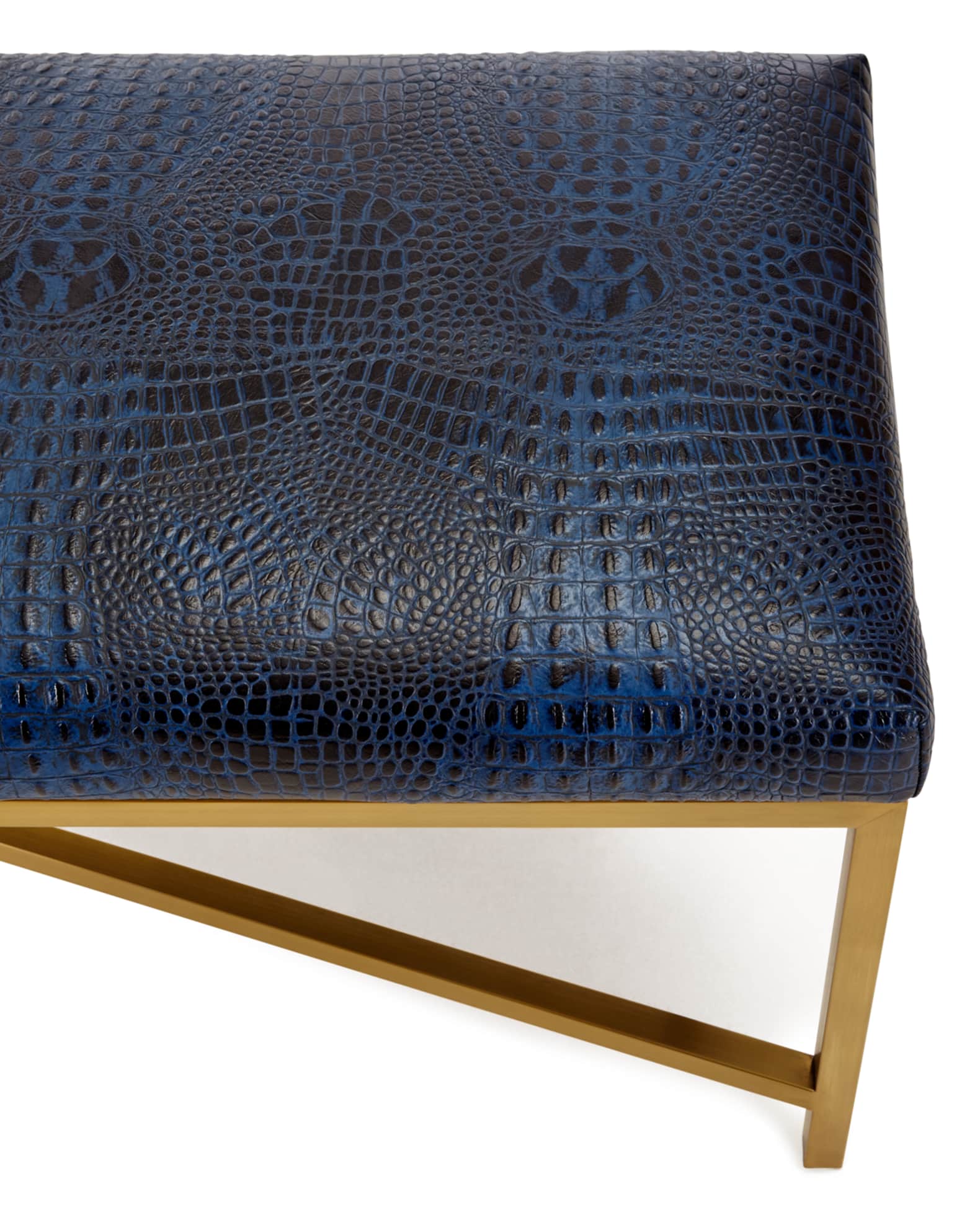 Massoud Toma Crocodile-Embossed Bench | Neiman Marcus