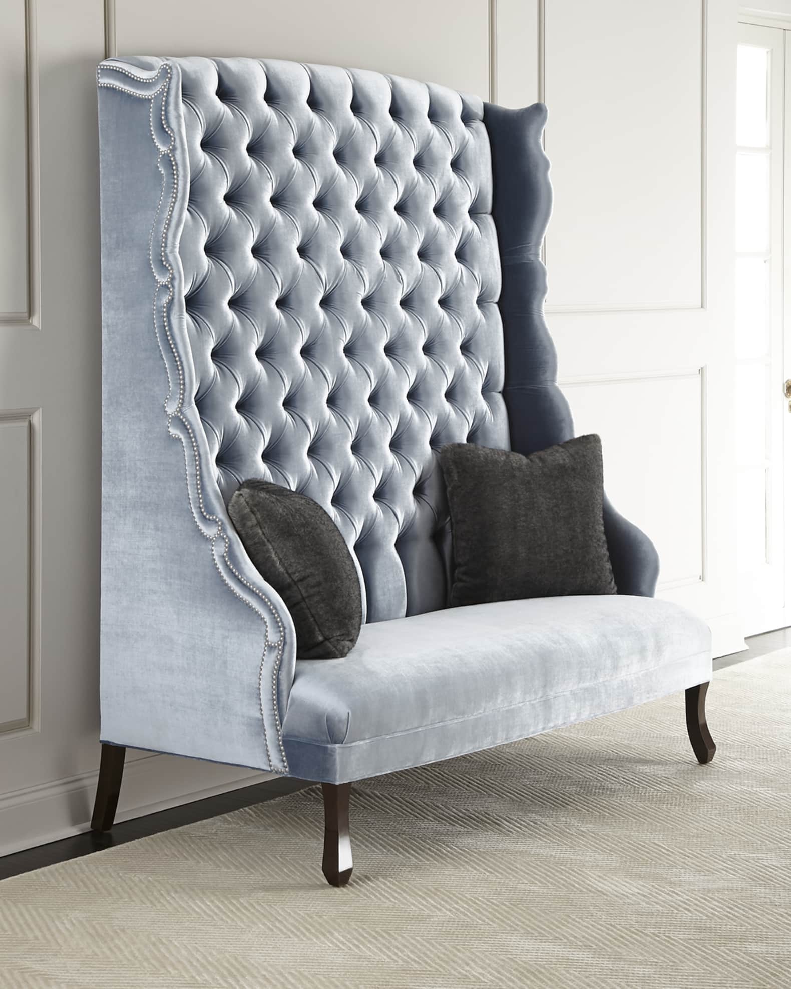Haute House Margo Velvet Tufted Banquette | Neiman Marcus