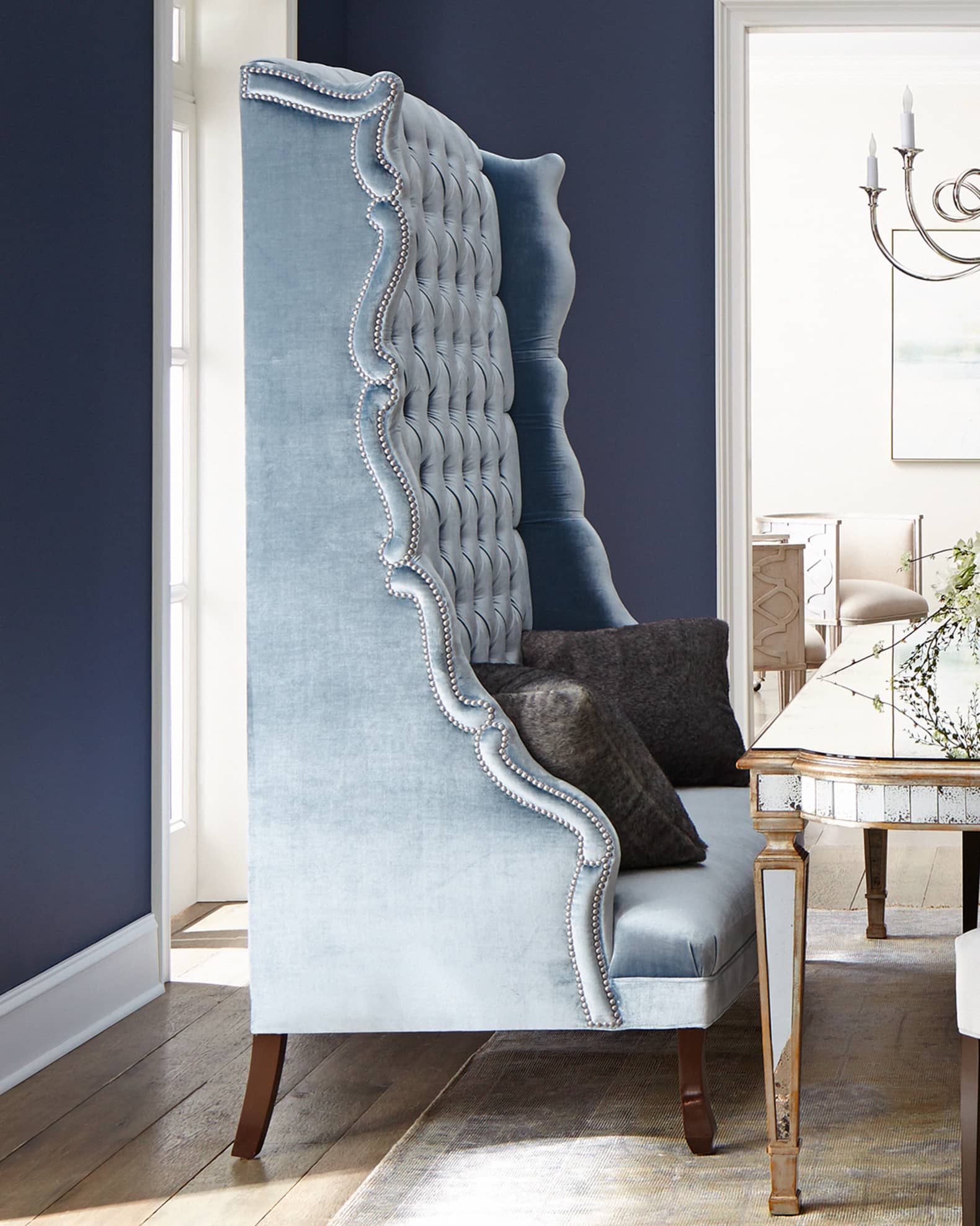 Haute House Margo Velvet Tufted Banquette | Neiman Marcus