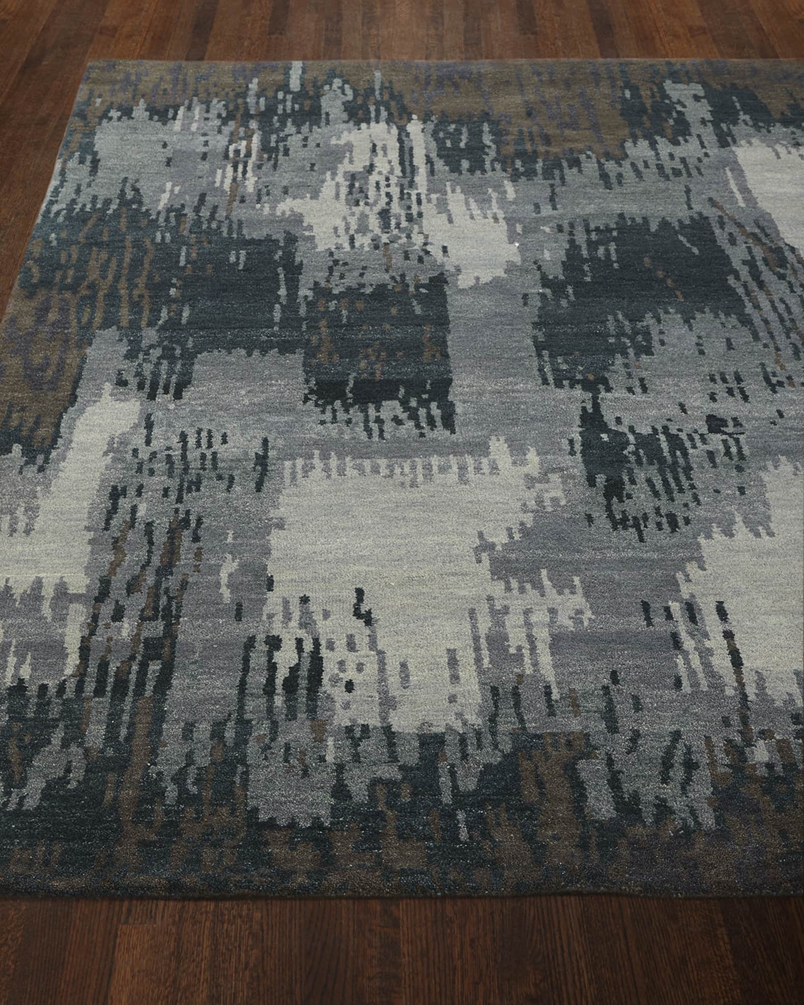 Forest Brushstroke Hand Knotted Rug | Neiman Marcus
