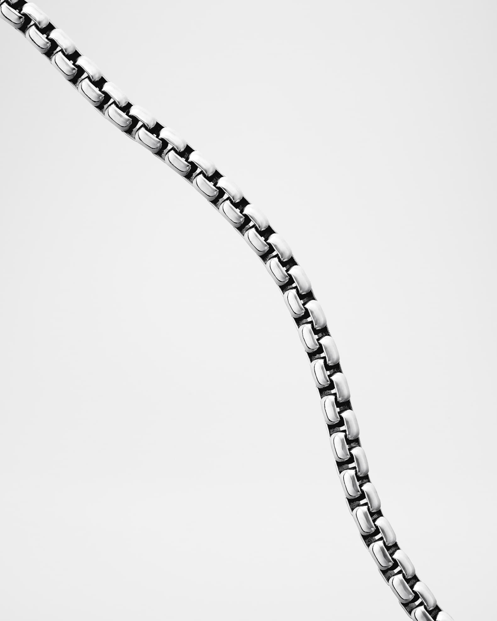 3.6mm Men's Streamline Cross Necklace with Black Diamonds in Silver ...