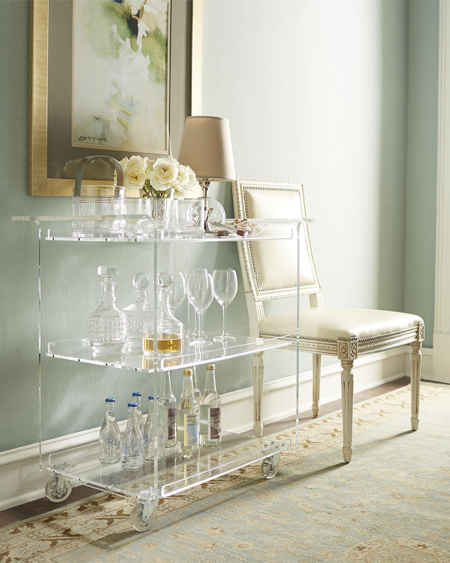 Butler Specialty Co Nicole Acrylic Bar Cart | Neiman Marcus