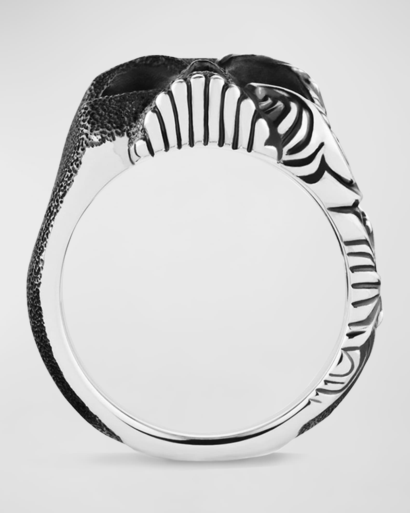 David Yurman Men's Waves Skull Ring with Diamonds in Silver, 24mm ...