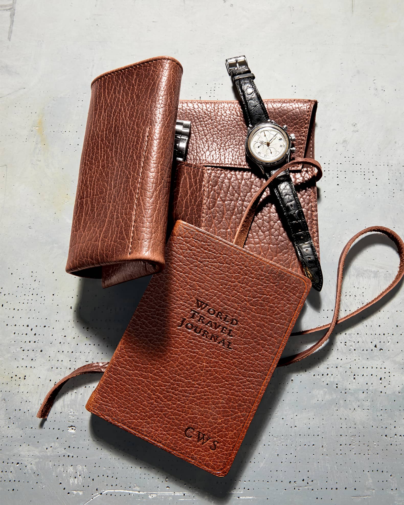 Graphic Image Leather Watch Roll | Neiman Marcus