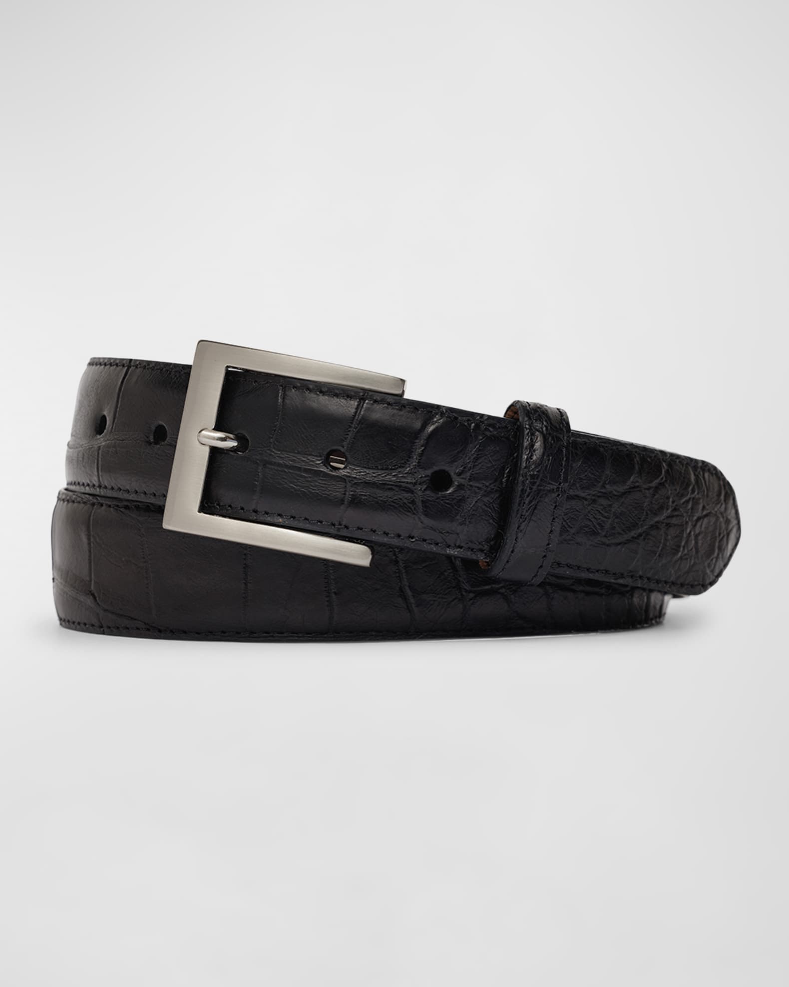 W. Kleinberg Men's Matte Alligator Belt | Neiman Marcus