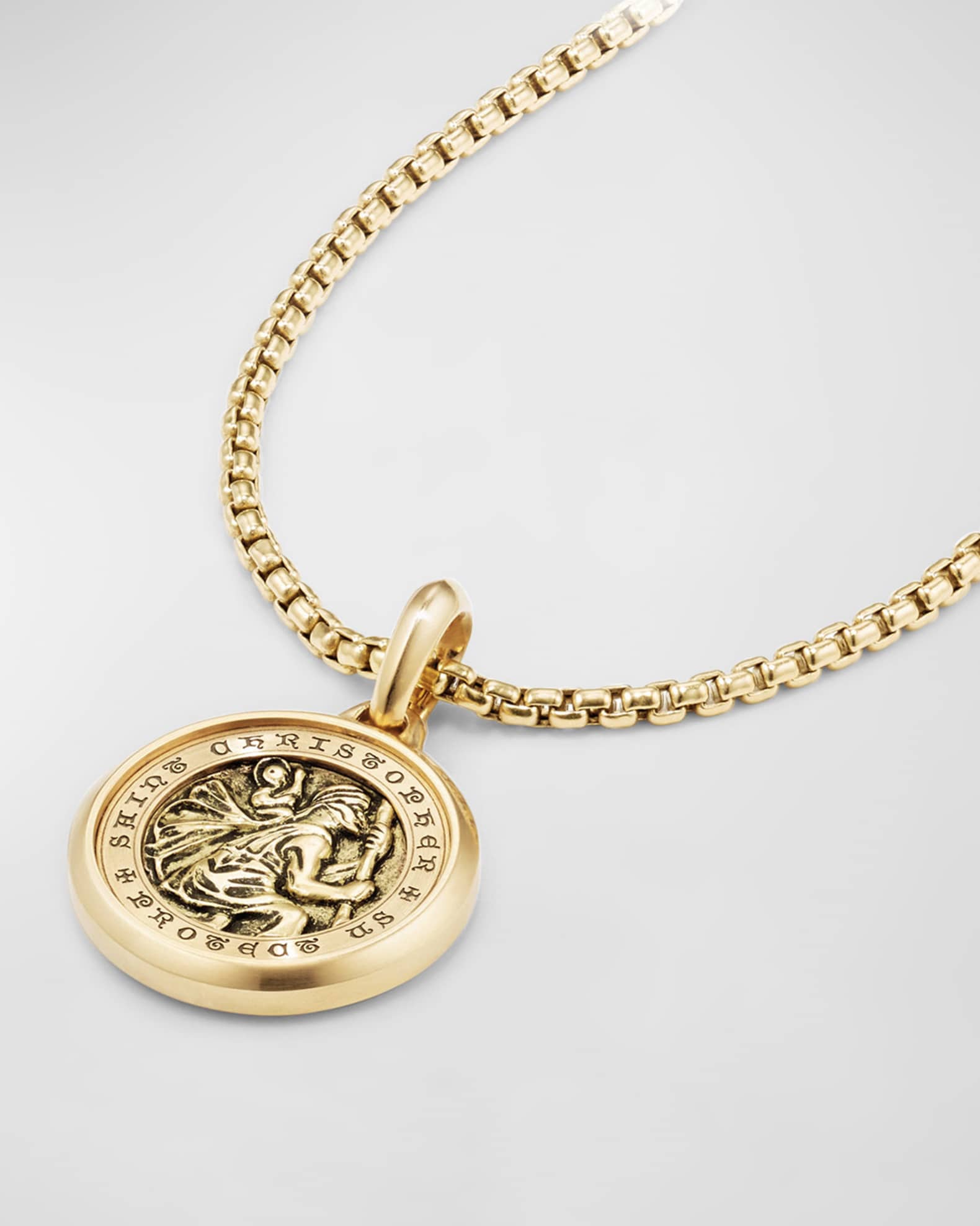 Men's st christopher medal gold store