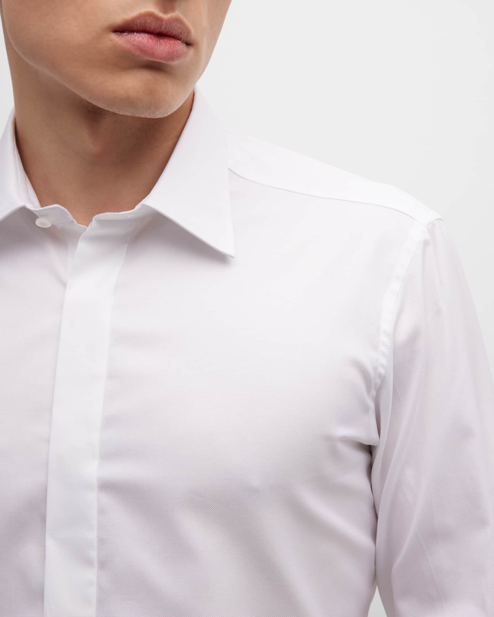 Charvet Men's Slim Fit Covered Placket Dress Shirt | Neiman Marcus