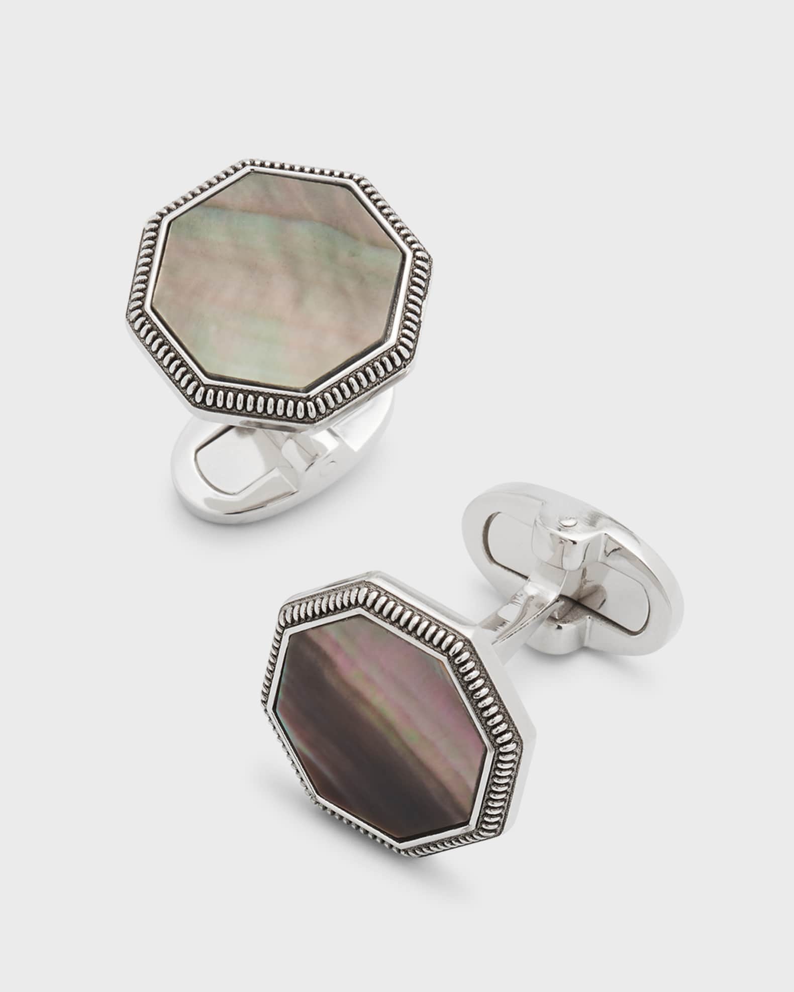 Jan Leslie Men's Octagon Mother-of-Pearl Cufflinks | Neiman Marcus