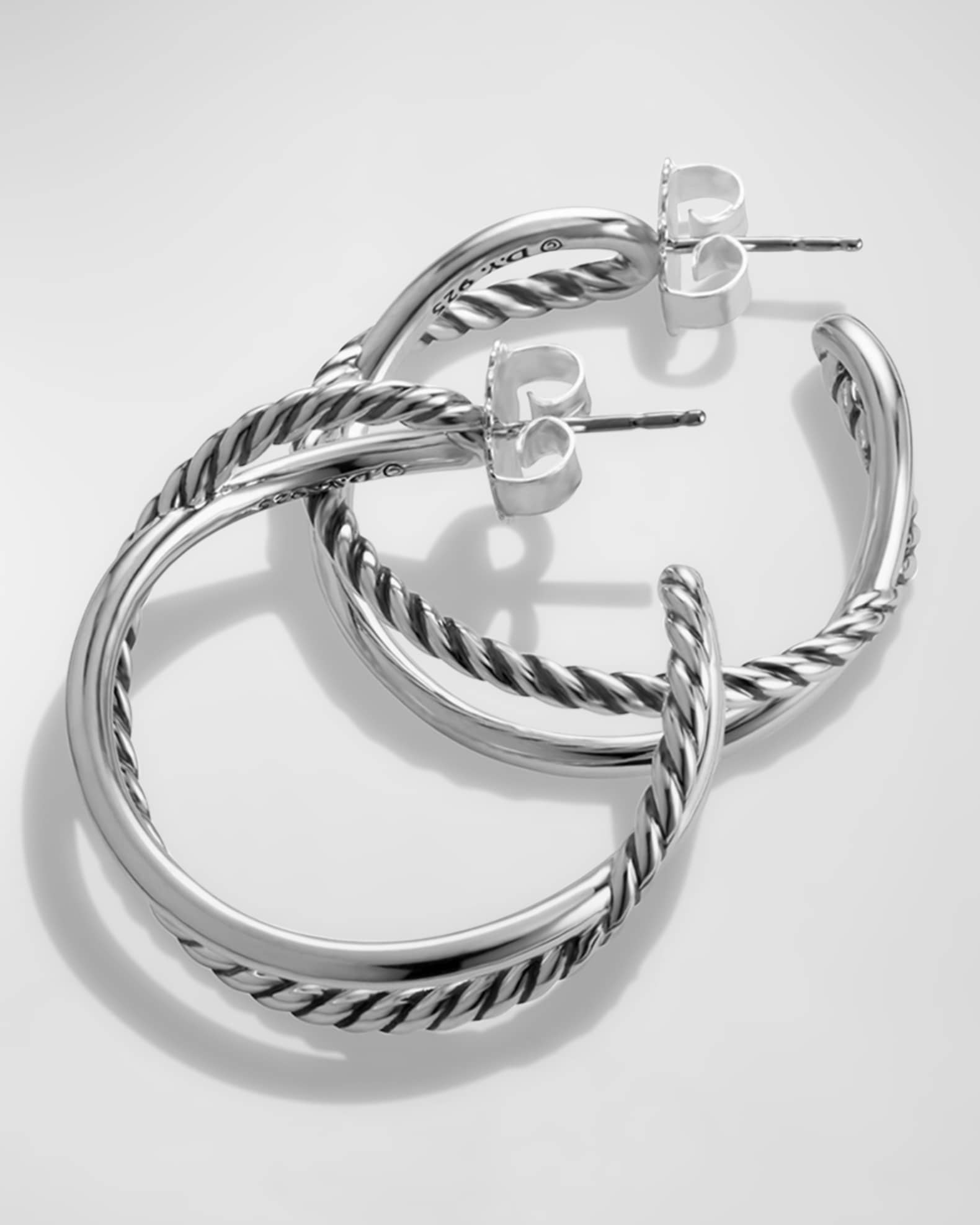 David Yurman Crossover Hoop Earrings | Neiman Marcus