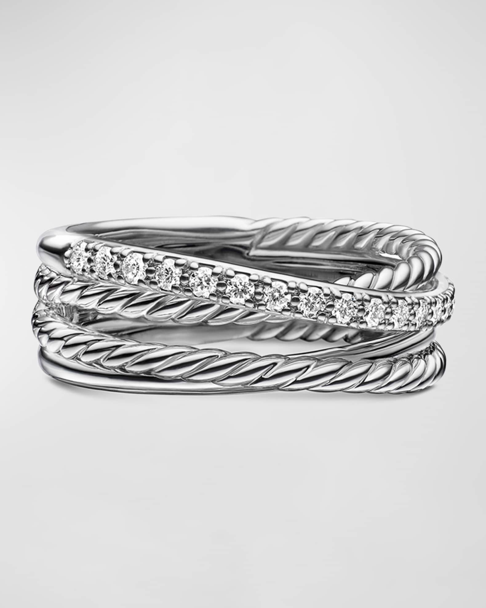 David Yurman Crossover Ring with Diamonds | Neiman Marcus