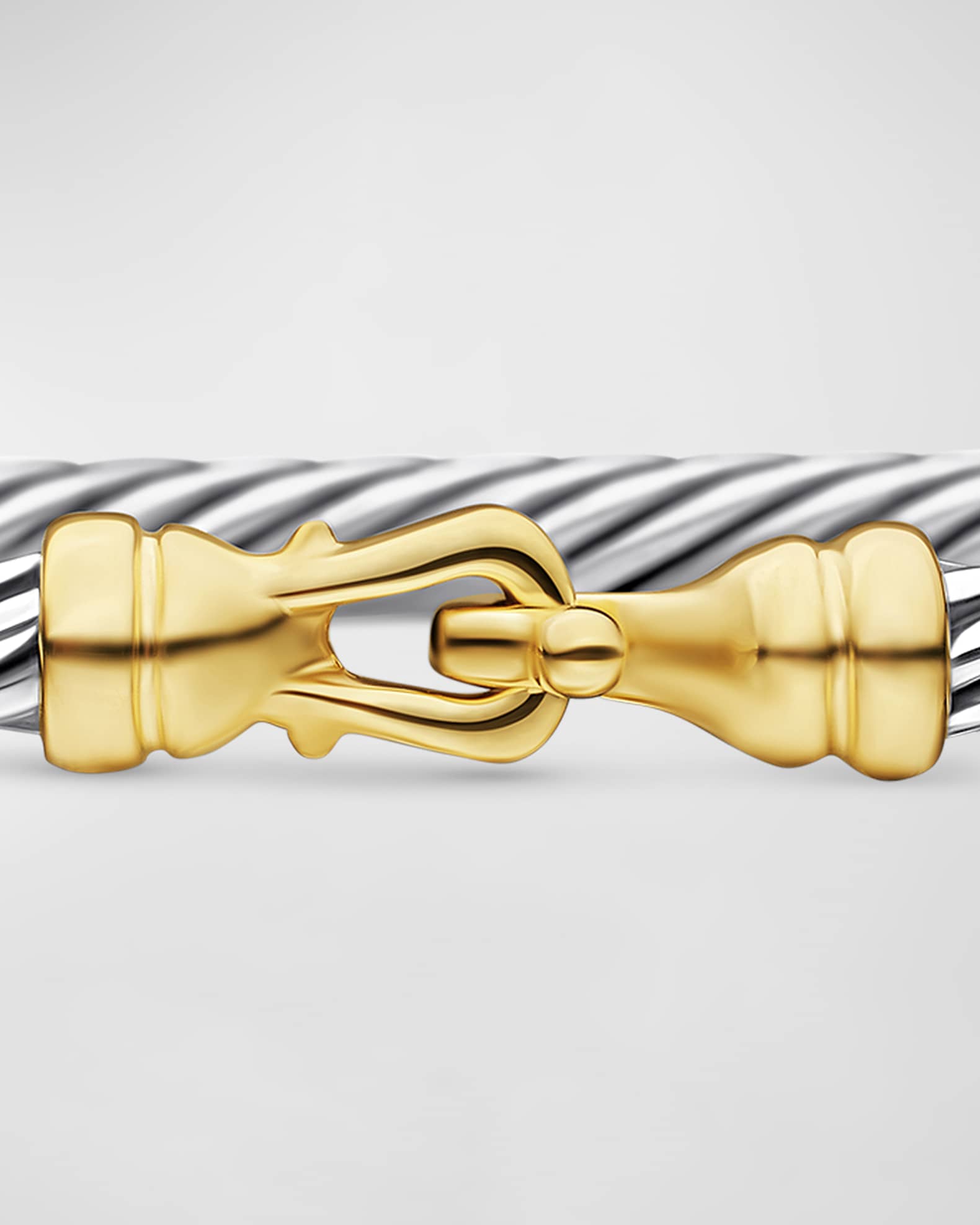David Yurman Cable Buckle Bracelet in Silver with 18K Gold, 3mm ...