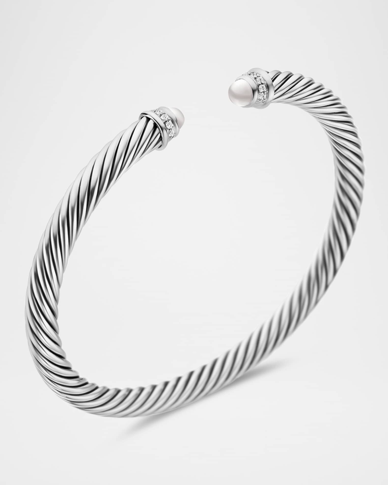 David Yurman Cable Bracelet with Gemstone and Diamonds in Silver, 5mm ...