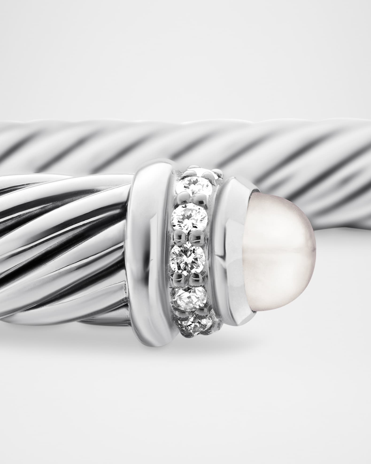 David Yurman Cable Bracelet with Gemstone and Diamonds in Silver, 5mm ...