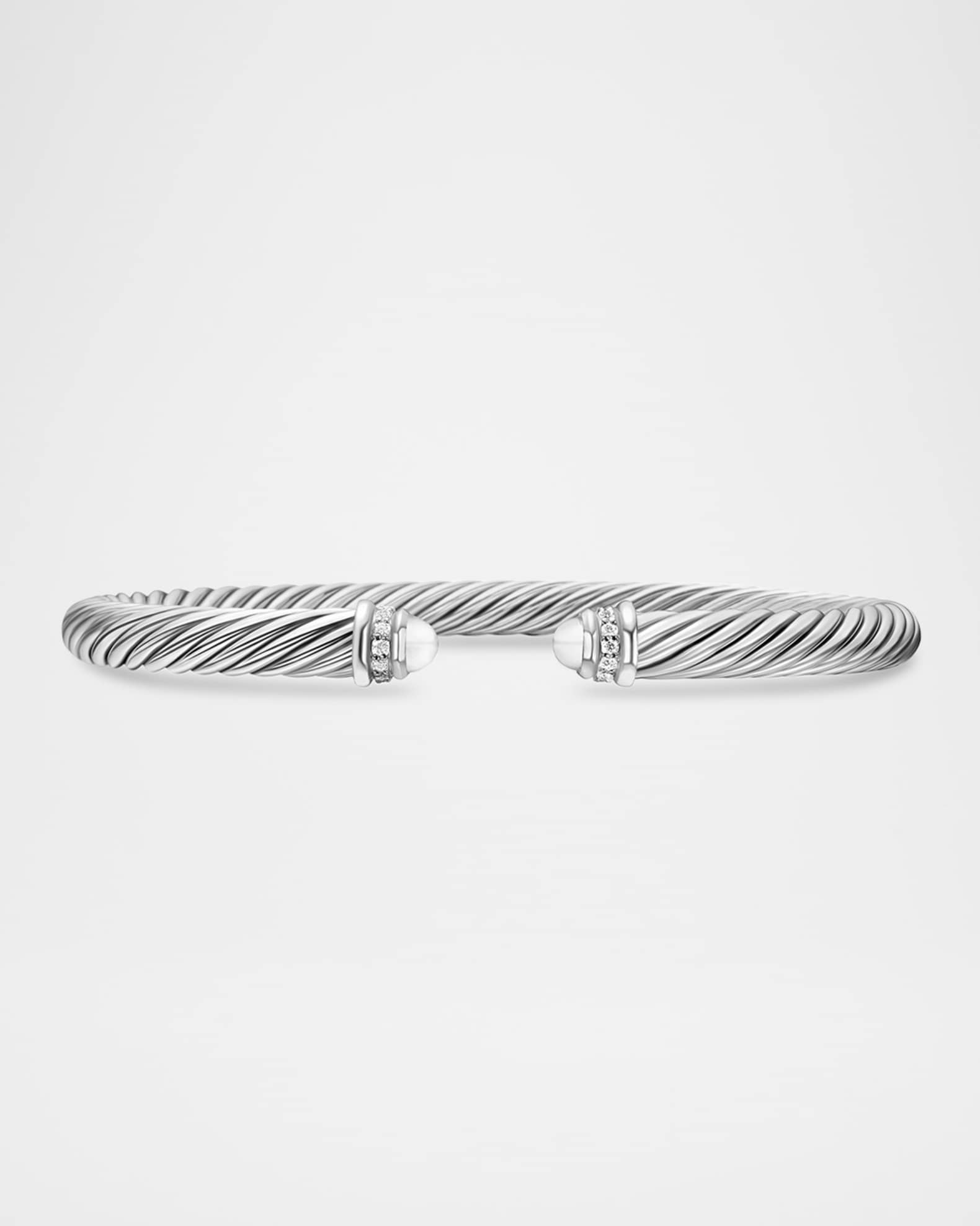 David Yurman Cable Bracelet with Gemstone and Diamonds in Silver, 5mm ...