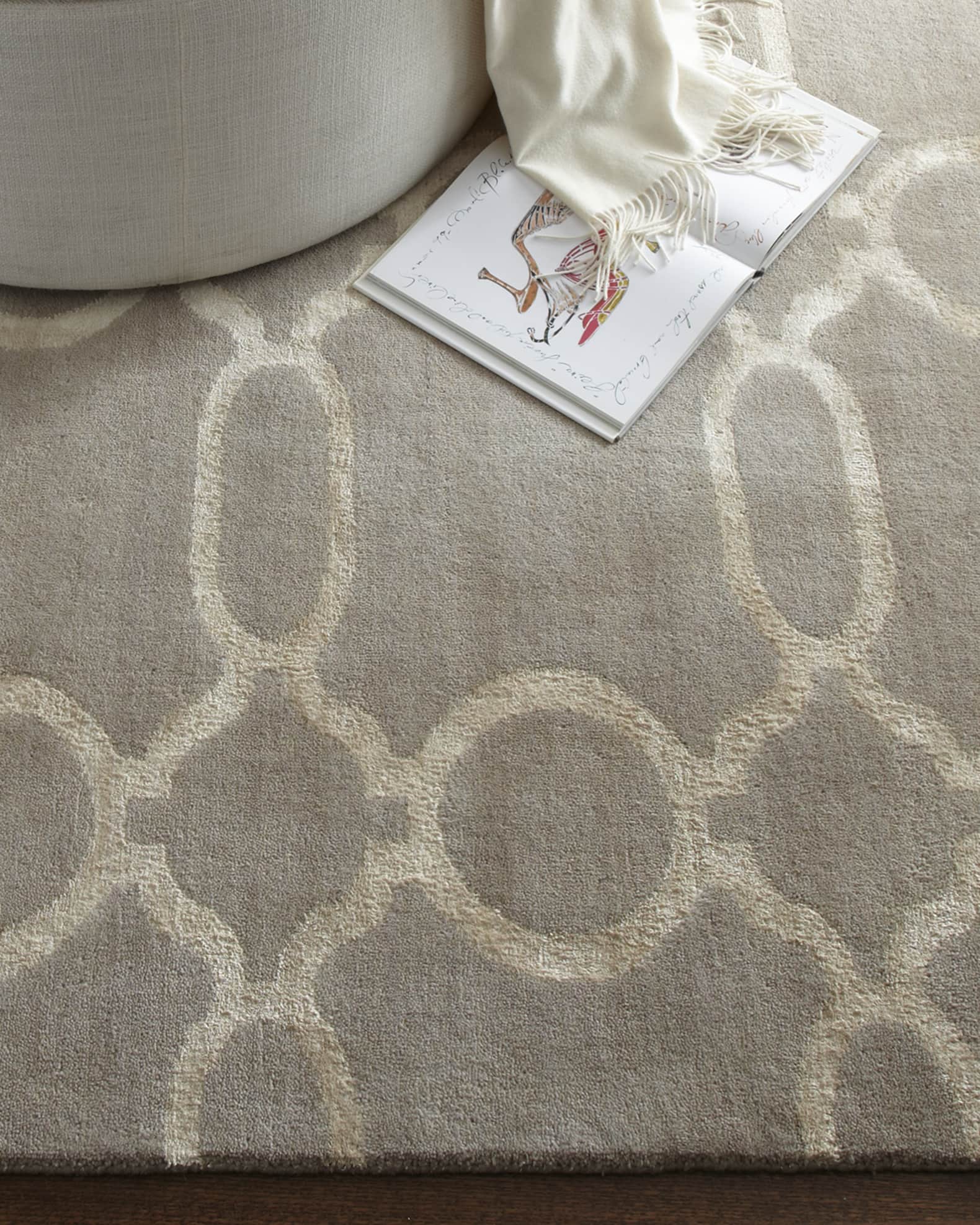 Ogee Chain Hand-Knotted Rug | Neiman Marcus
