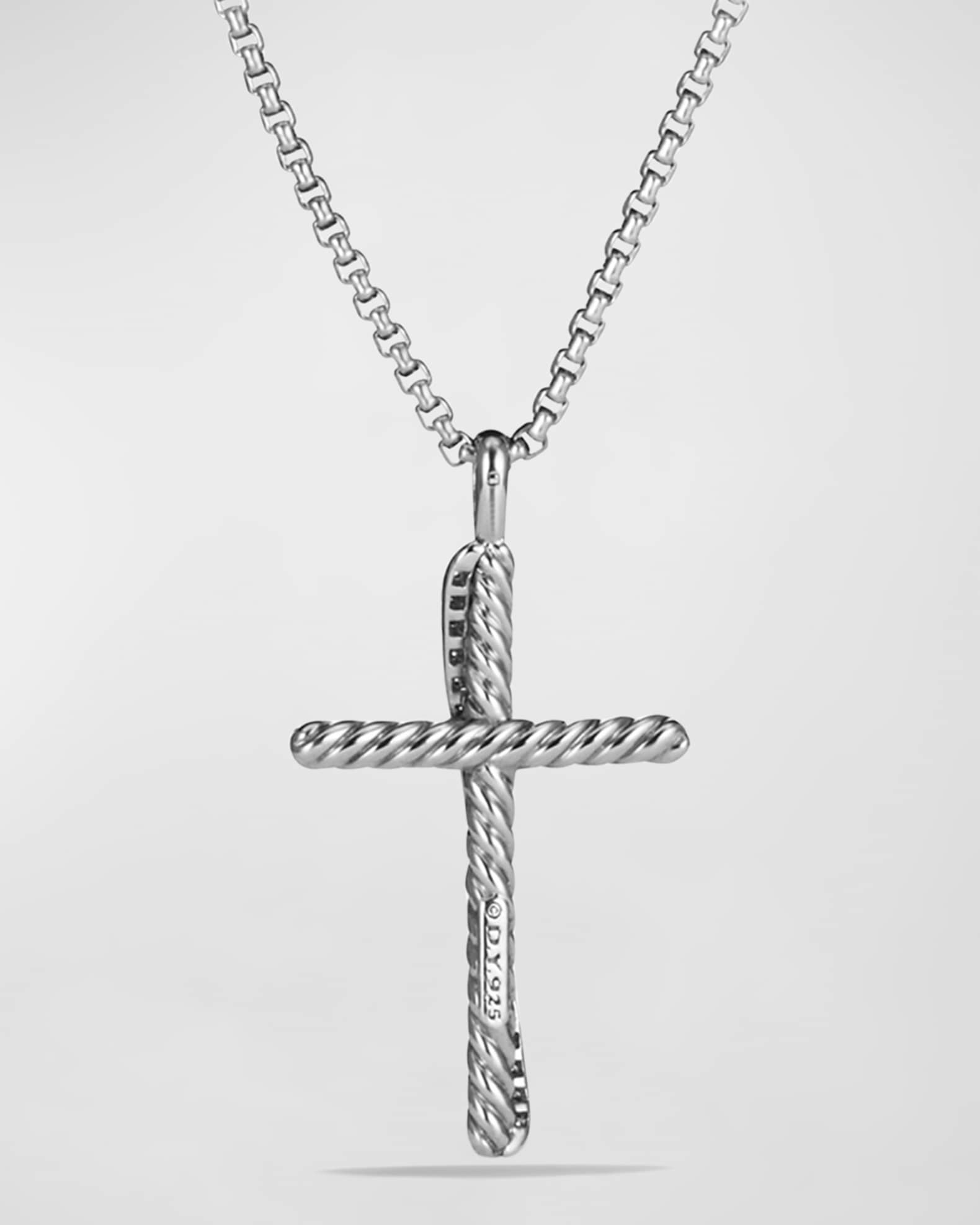 David Yurman Cross Crossover Diamond Pendant Necklace | Neiman Marcus