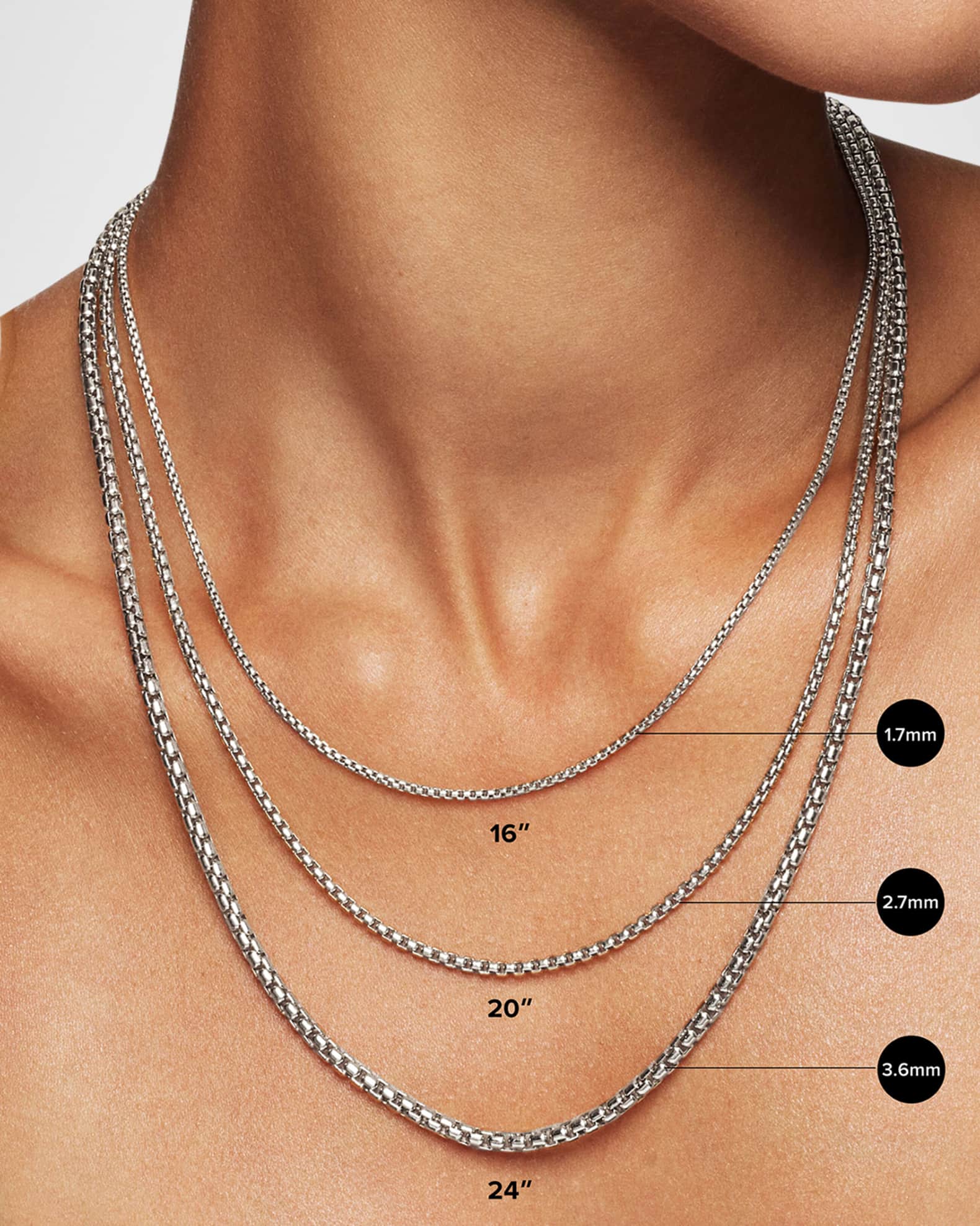 David Yurman Small Black Box Chain Necklace, 24" | Neiman Marcus