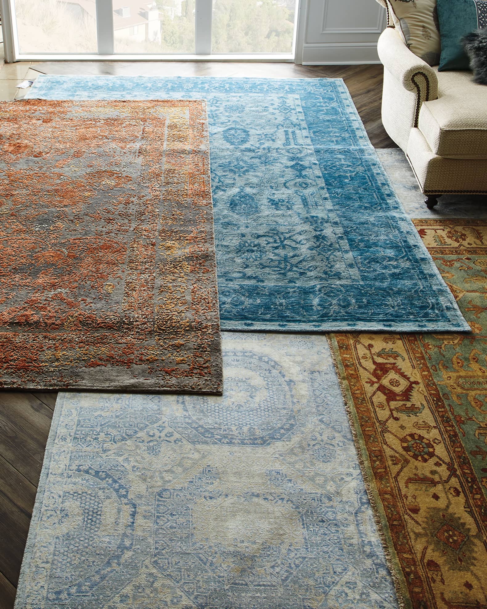 Exquisite Rugs Sweet Blues Hand-Knotted Rug, 8' x 10' | Neiman Marcus