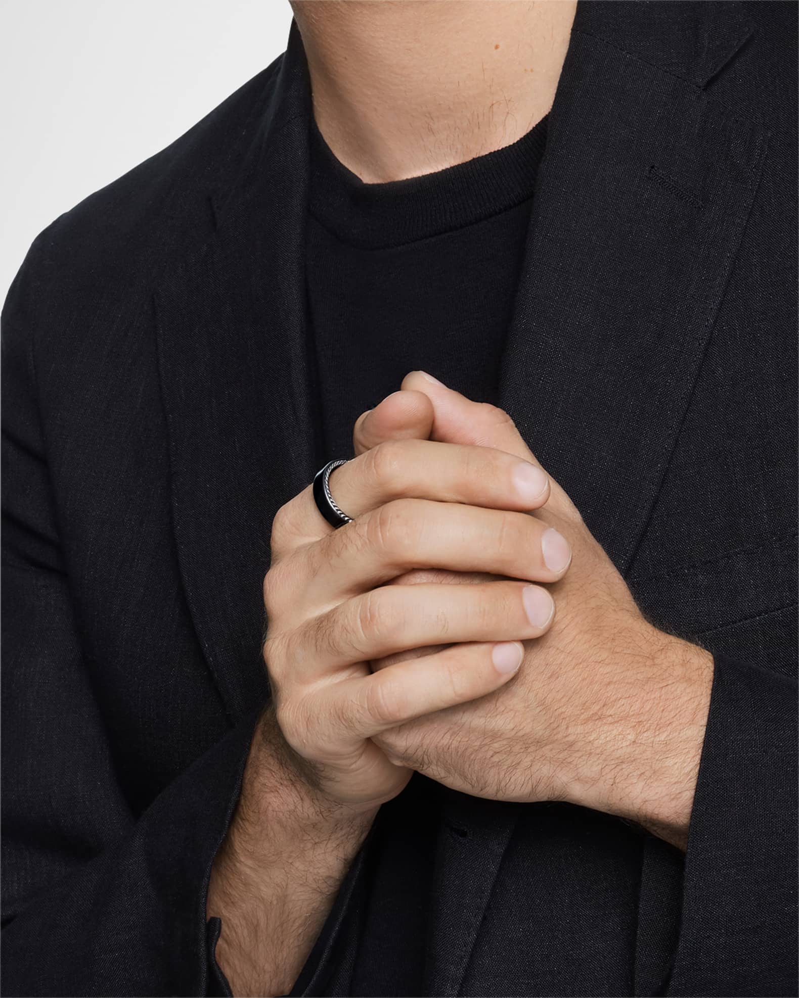 David Yurman Men's Streamline Band Ring in Titanium, 6mm | Neiman Marcus