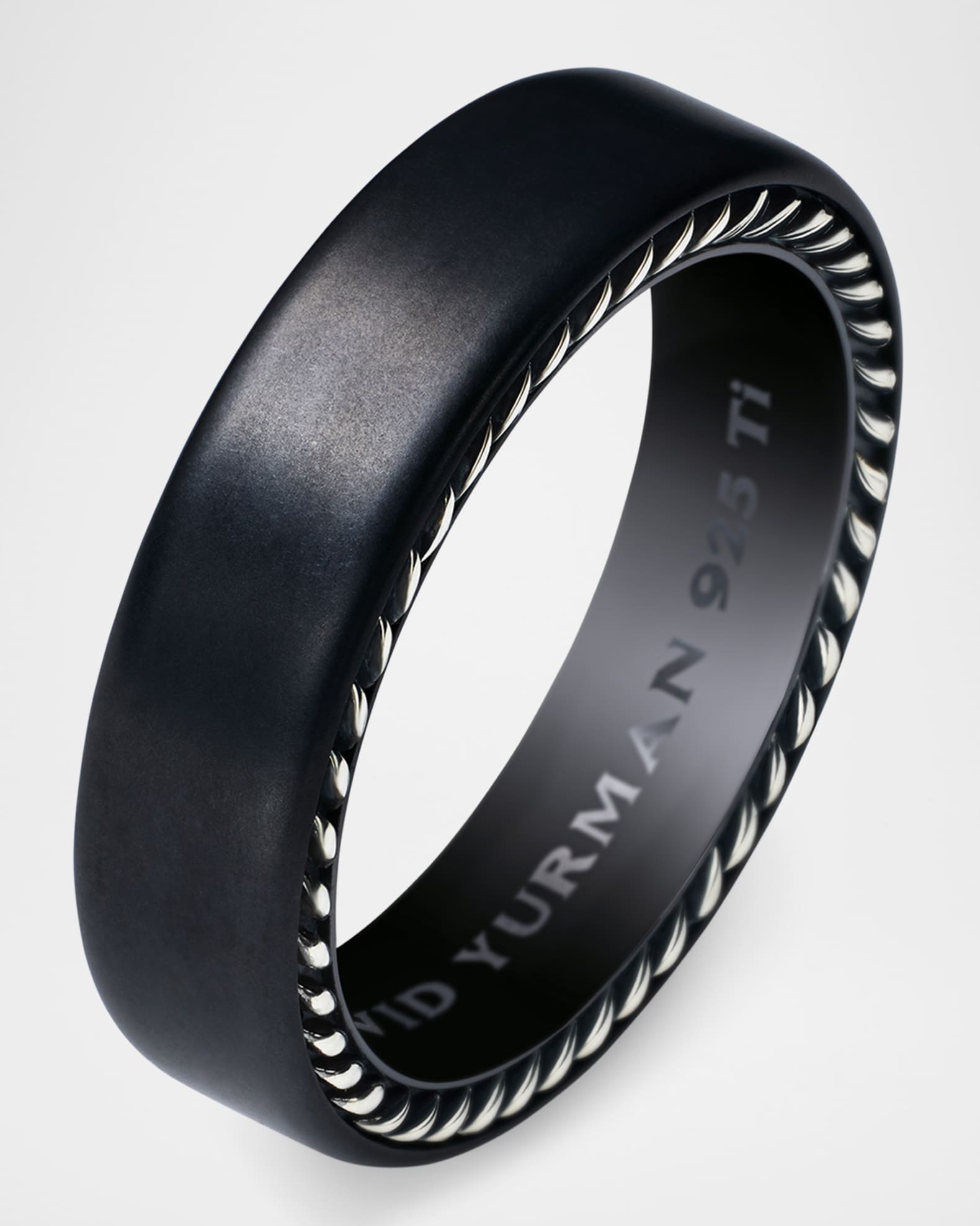 David Yurman Men's Streamline Band Ring in Titanium, 6mm | Neiman Marcus