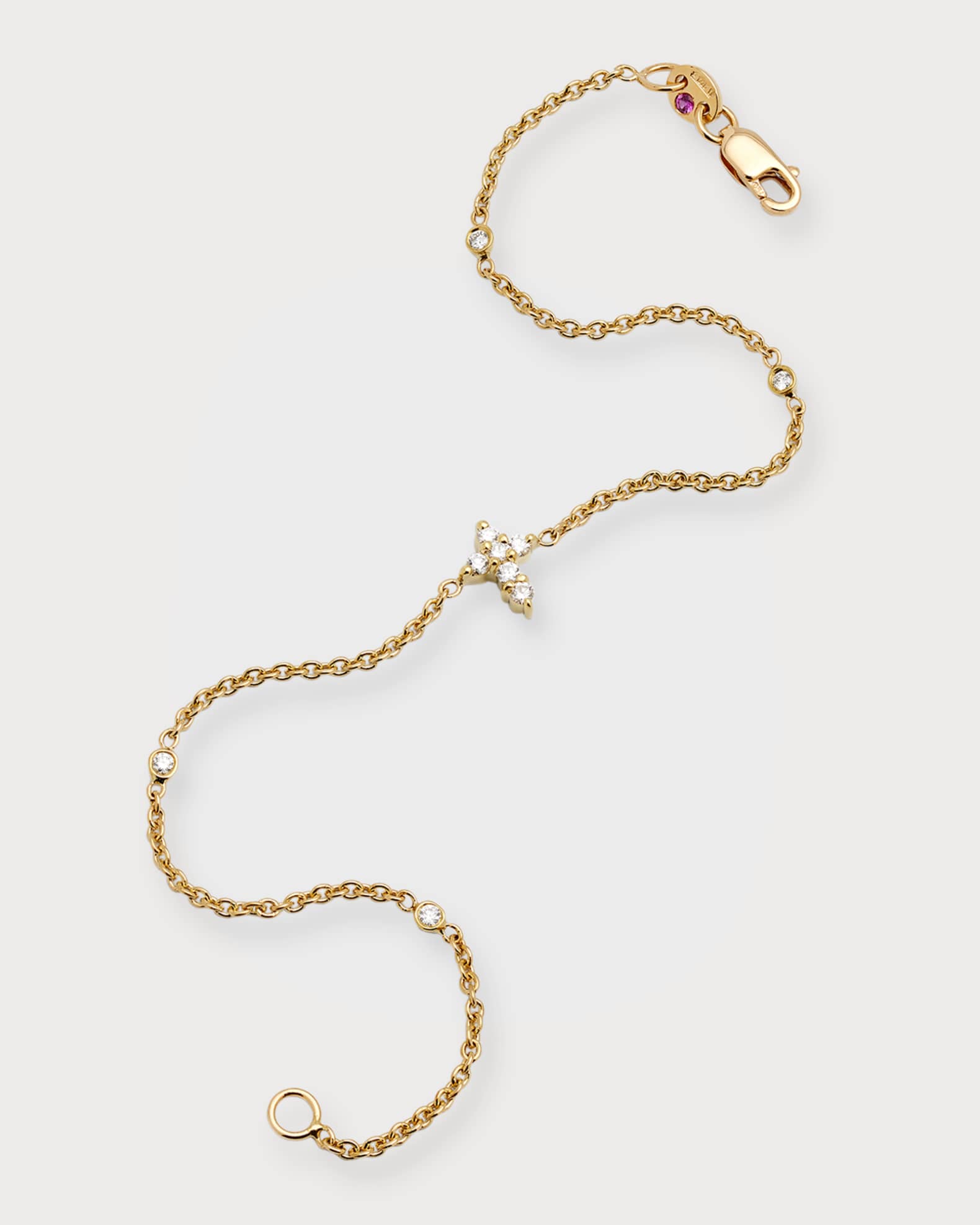 Roberto Coin Tiny Treasure Diamond Cross Bracelet | Neiman Marcus