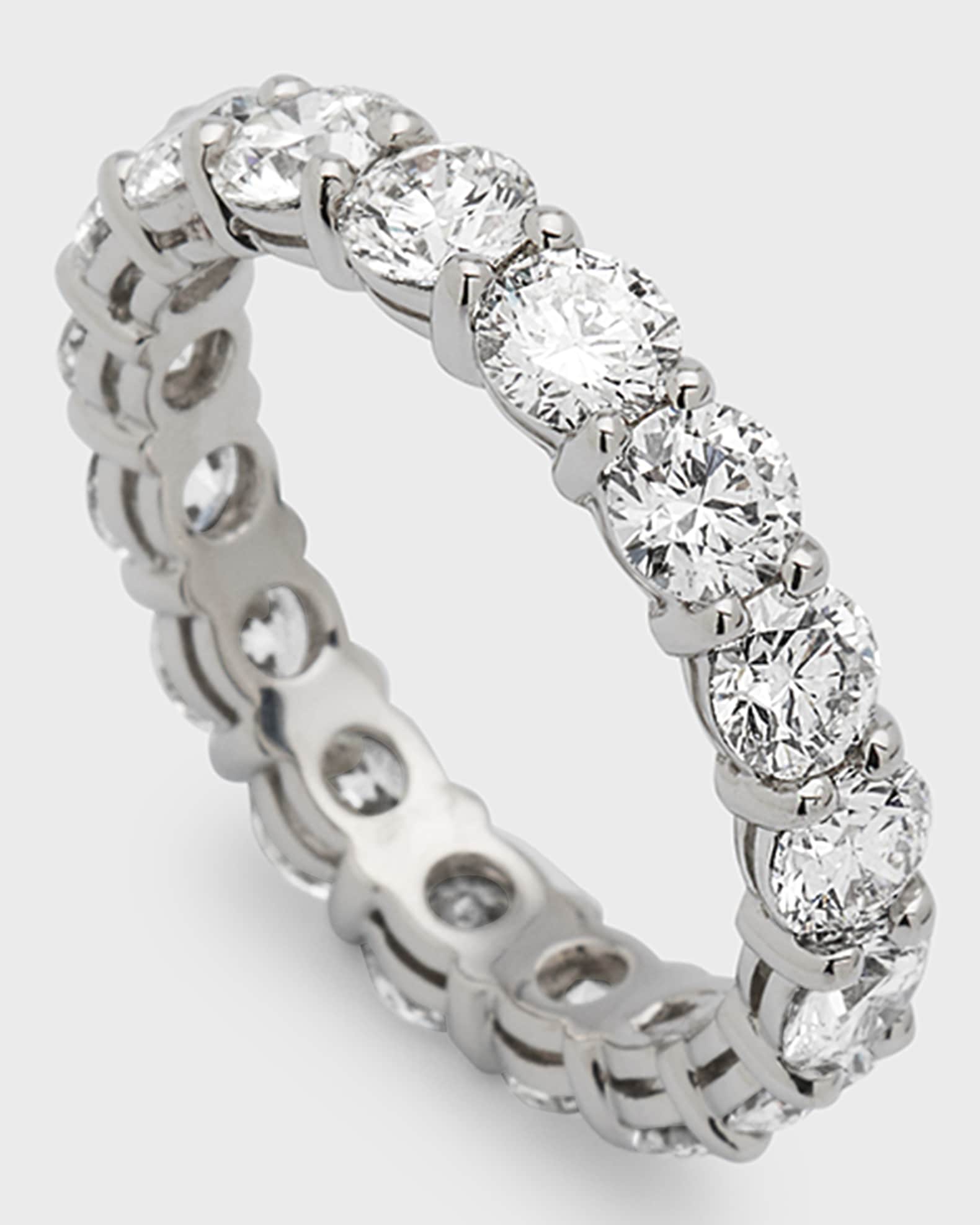 Neiman Marcus Diamonds Platinum Round Diamond Eternity Ring, Size 6 3/4 ...