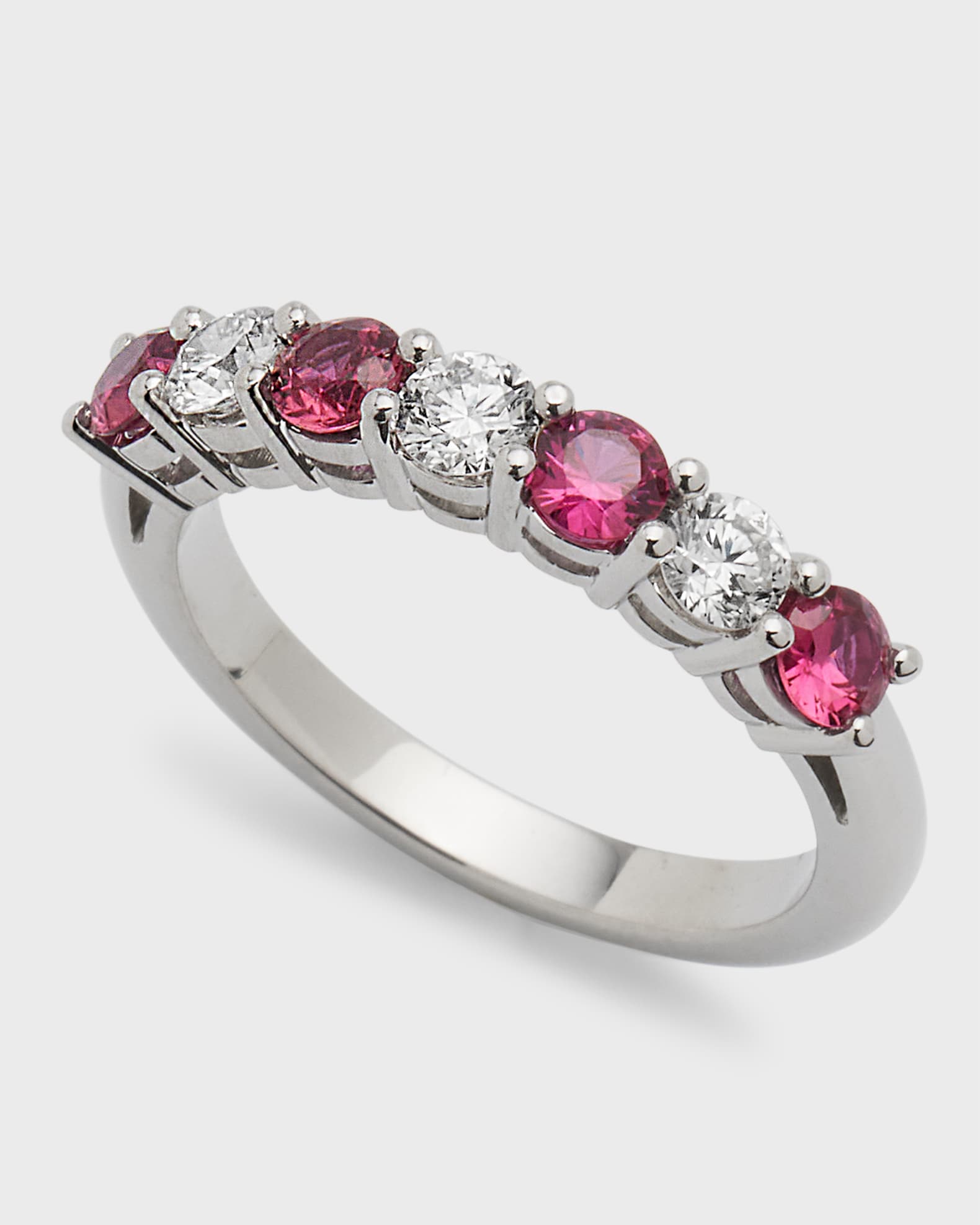 Neiman Marcus Diamonds Platinum Ruby/Diamond Ring, Size 7, 1.17tcw ...