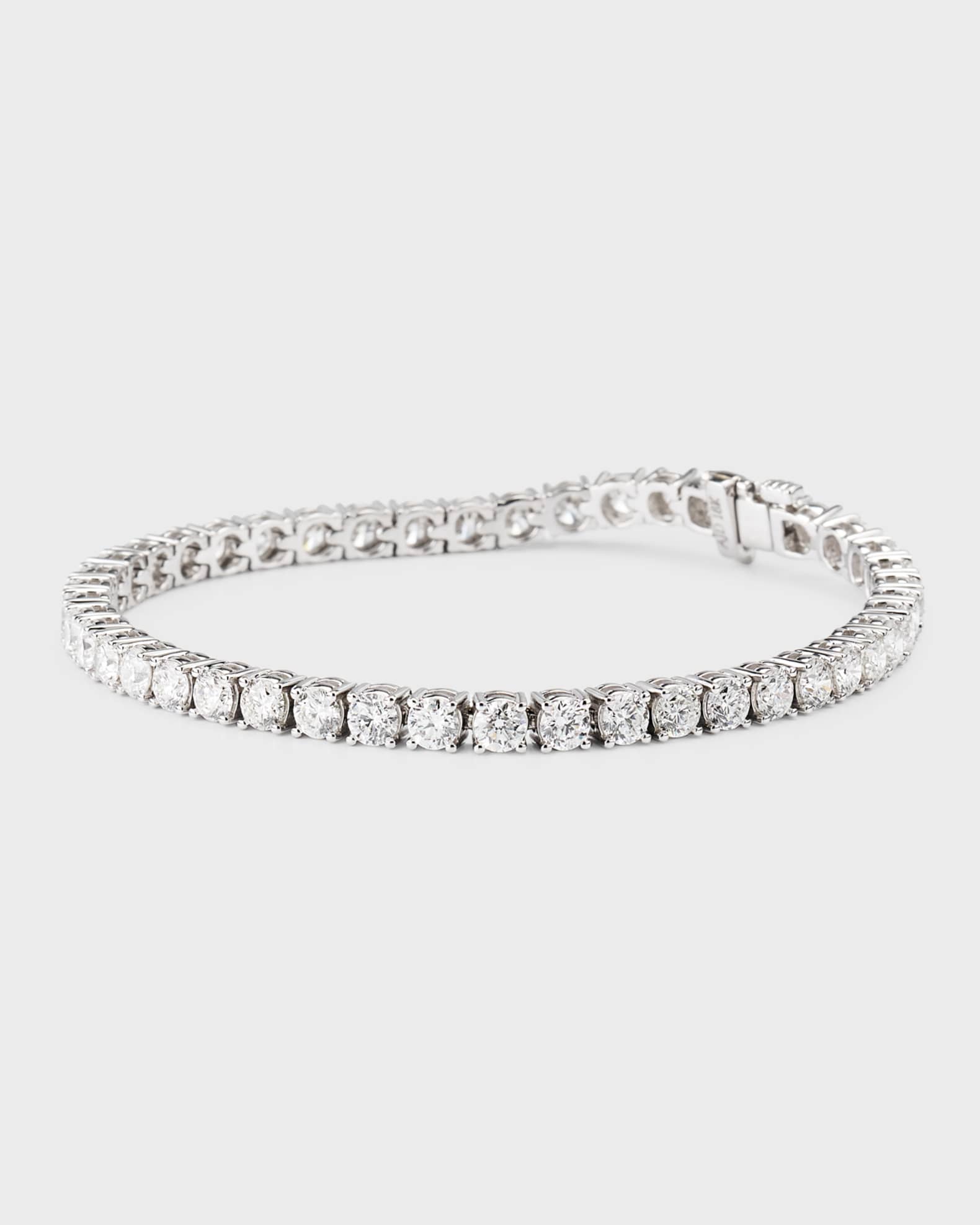 Neiman Marcus Diamonds 18k White Gold Diamond Tennis Bracelet, 8.55tcw ...