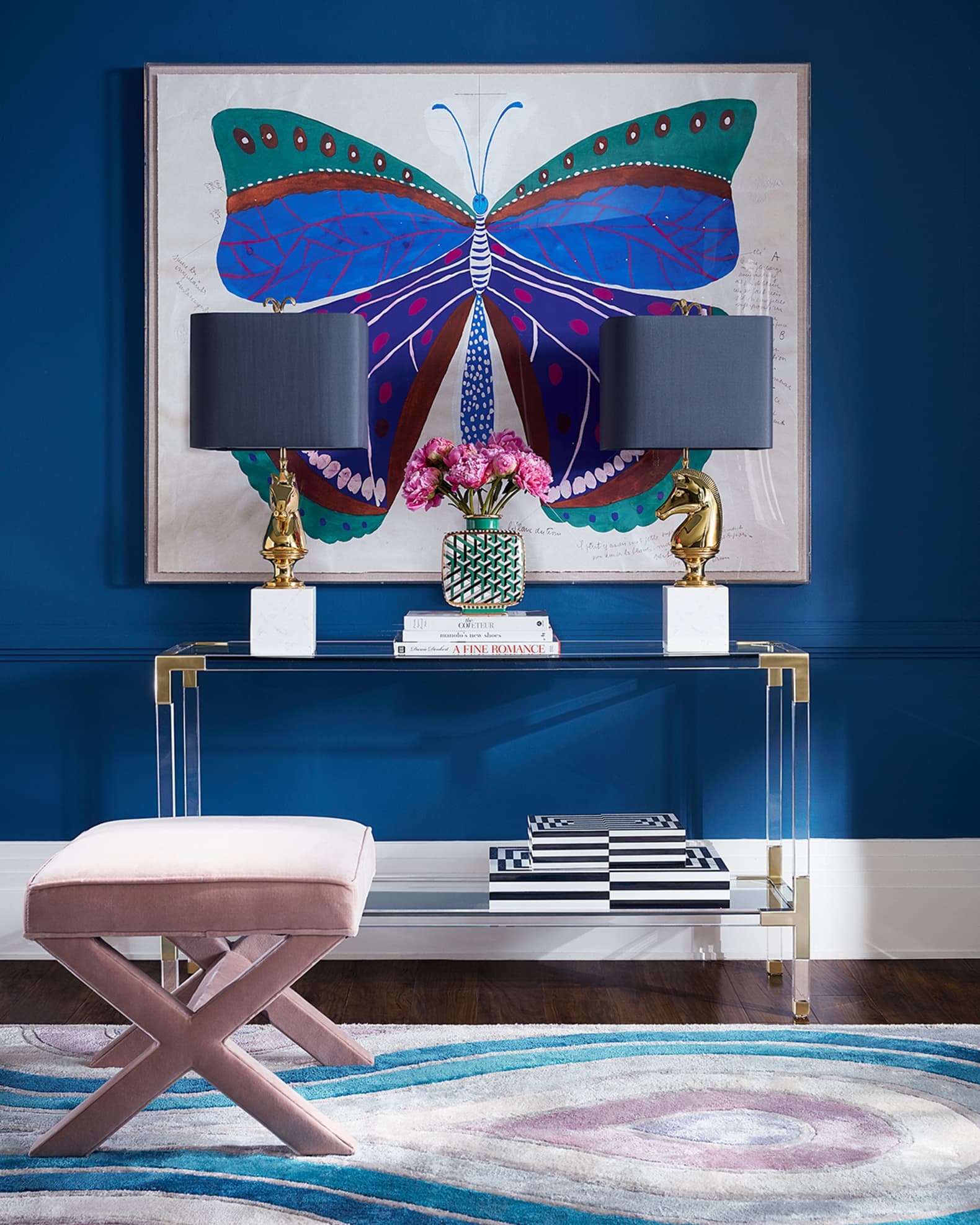 Jonathan Adler Jacques Acrylic & Brass Console | Neiman Marcus