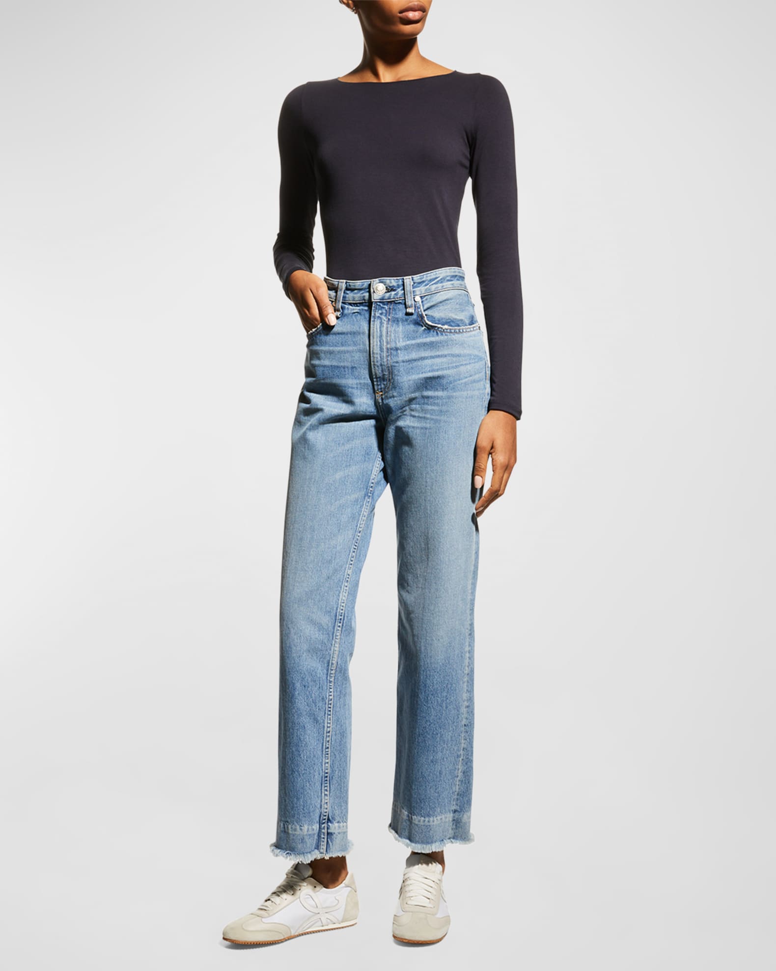 Majestic Filatures Soft Touch Marrow-Edge Long-Sleeve Top | Neiman Marcus