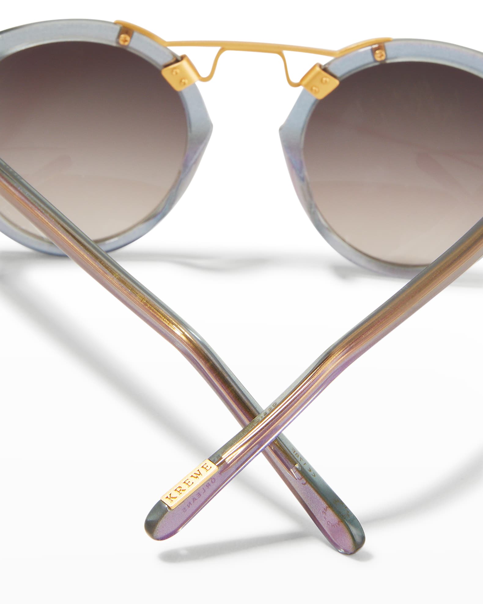 KREWE St. Louis Round Mirrored Sunglasses | Neiman Marcus