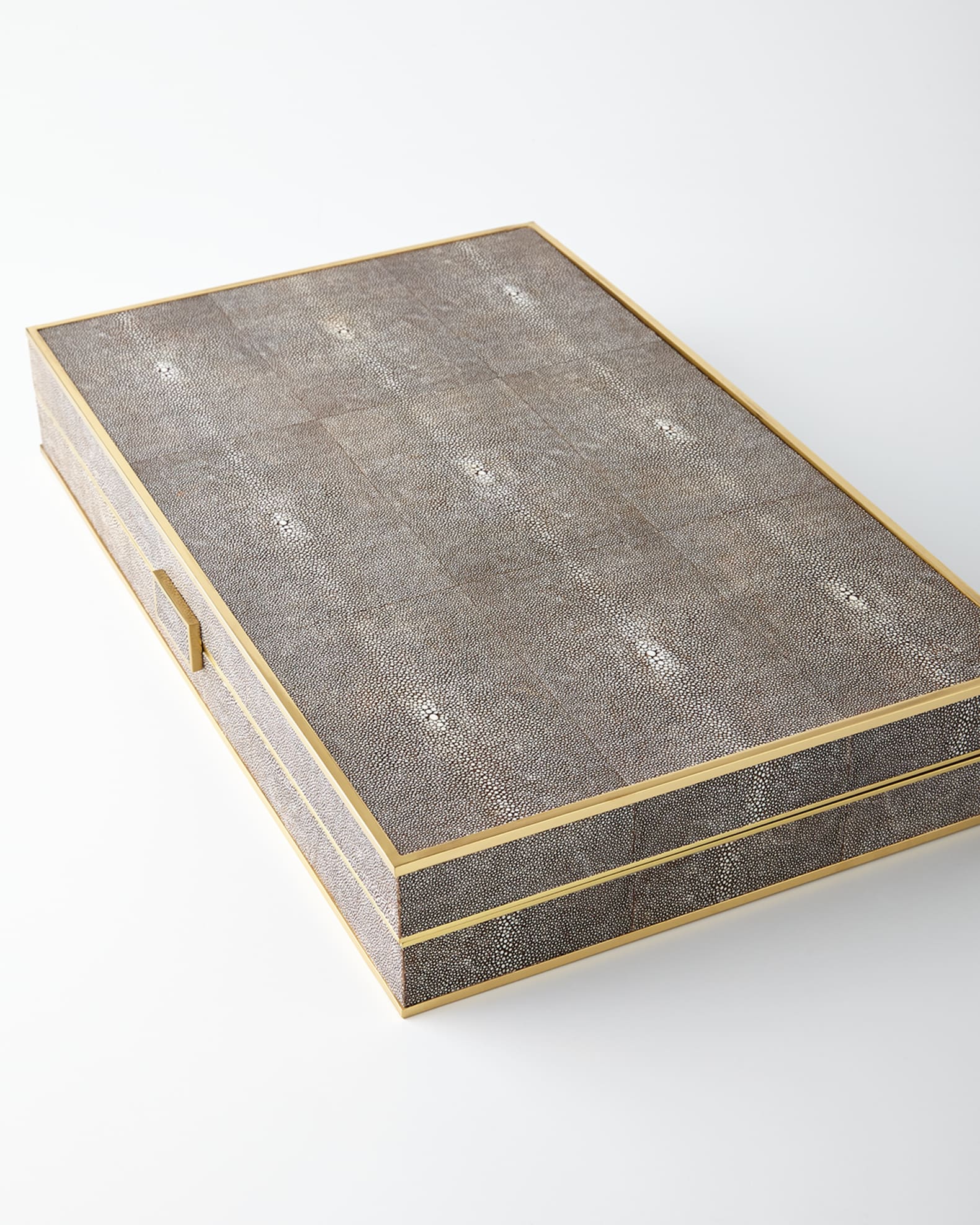 AERIN Chocolate Faux Shagreen Backgammon Set | Neiman Marcus
