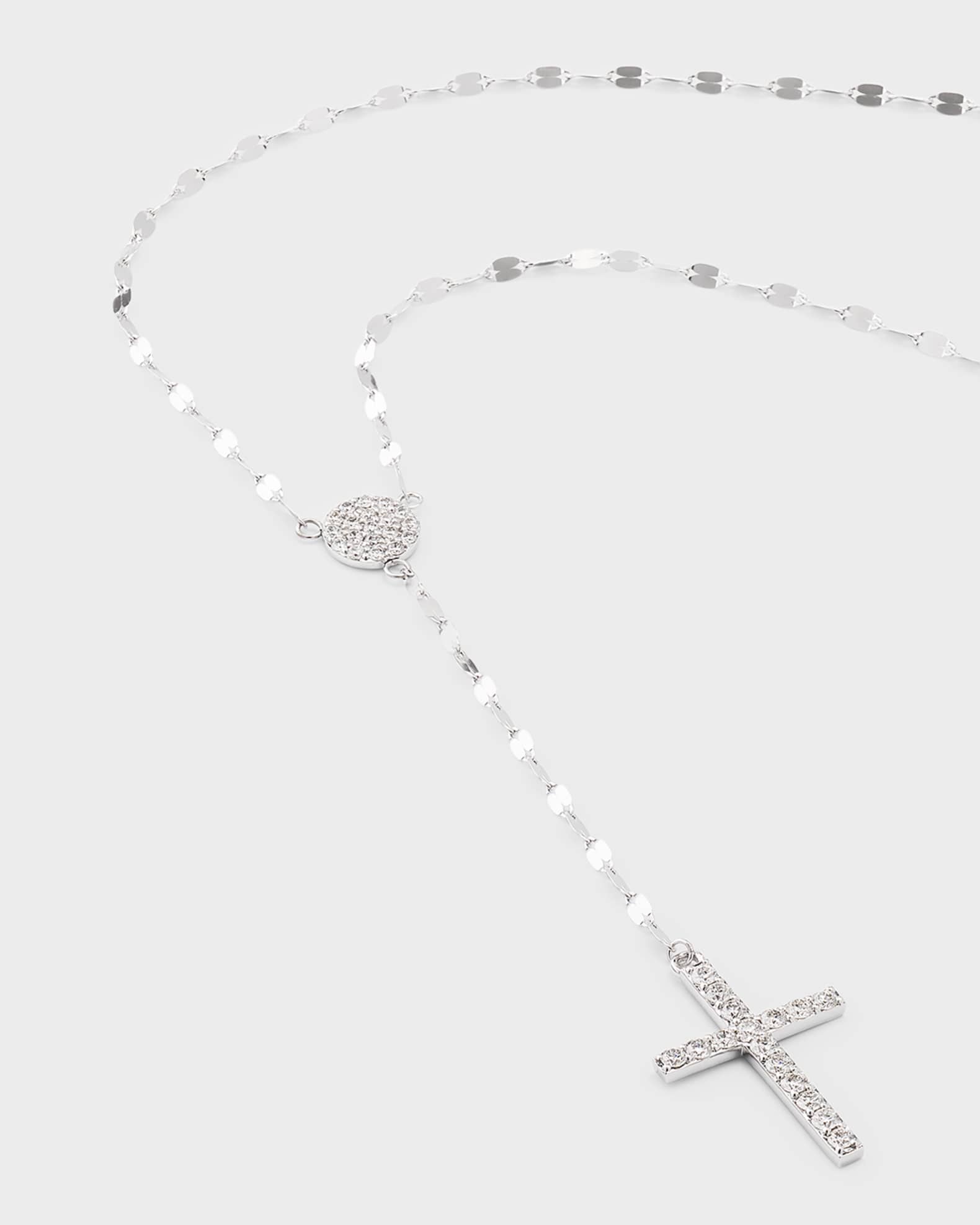LANA 14K Gold Femme Fatale Crossary Necklace with Diamonds | Neiman Marcus