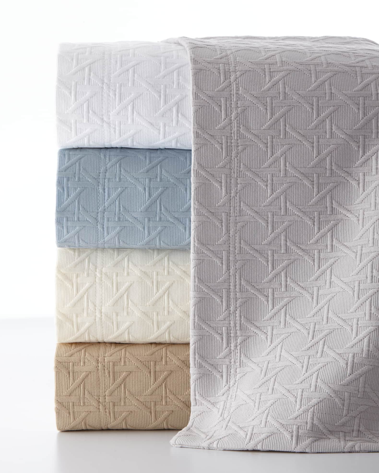 Sferra Marcus Full/Queen Cane Matelasse Coverlet | Neiman Marcus