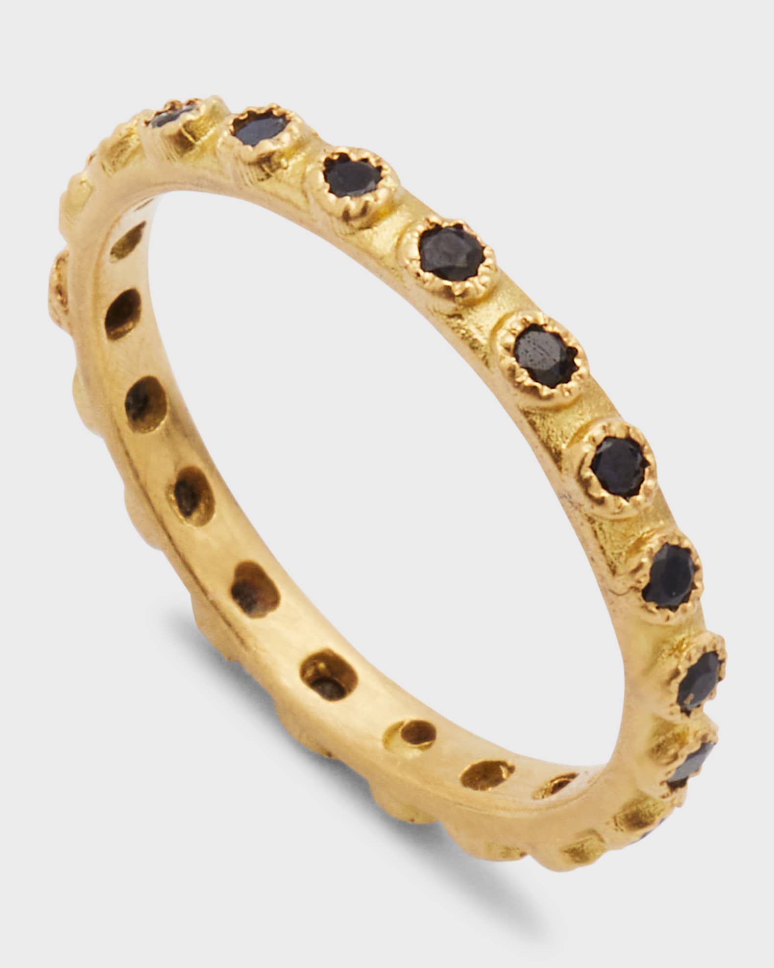 Armenta Old World Black Sapphire Stacking Ring | Neiman Marcus