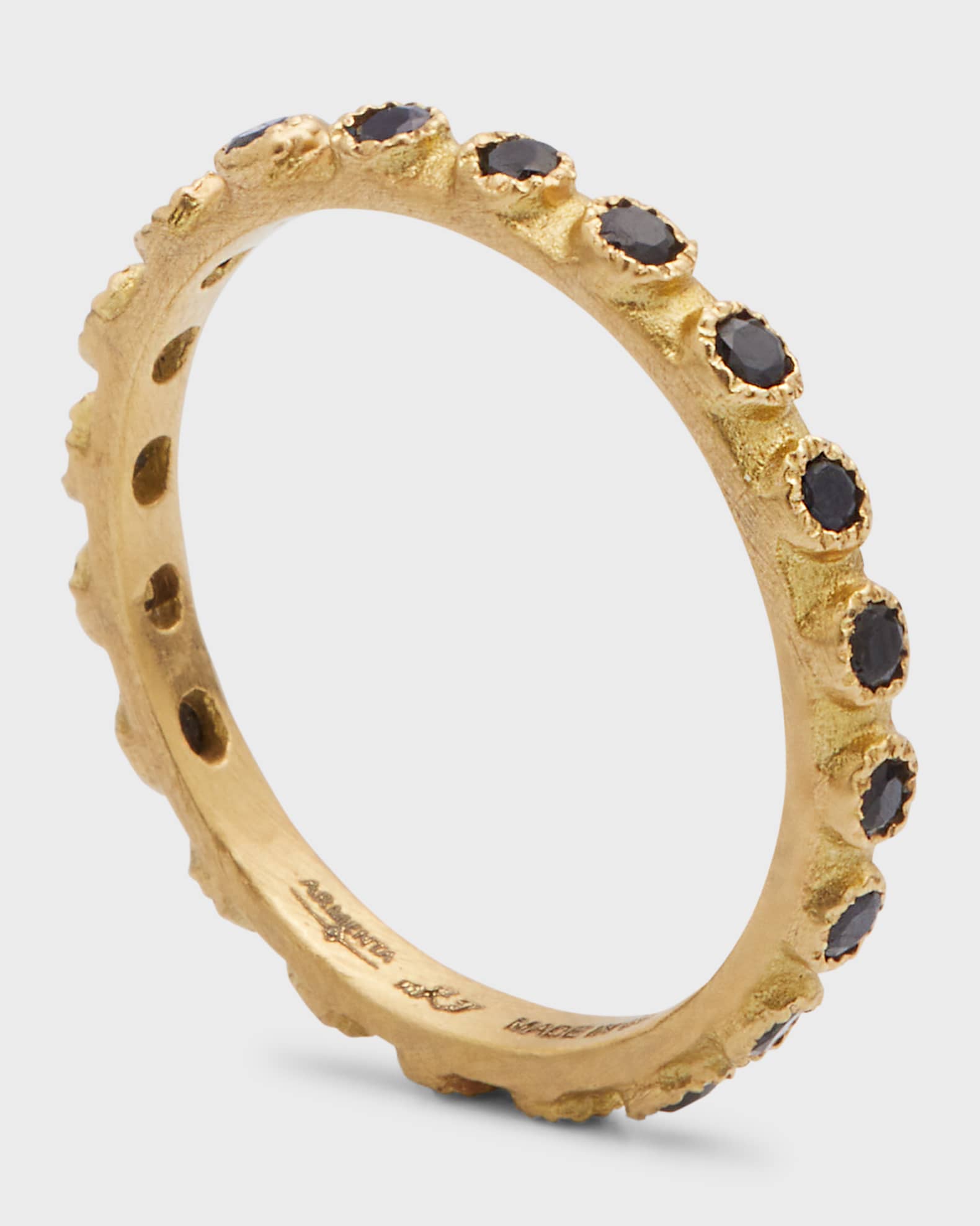 Armenta Old World Black Sapphire Stacking Ring | Neiman Marcus