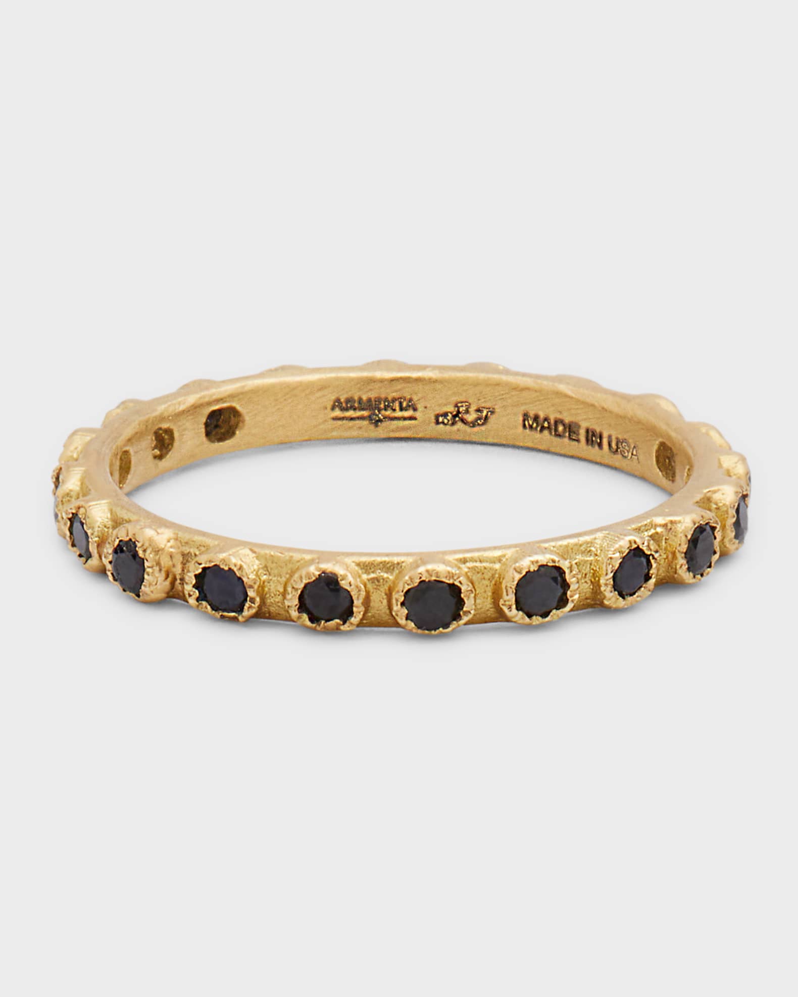 Armenta Old World Black Sapphire Stacking Ring | Neiman Marcus