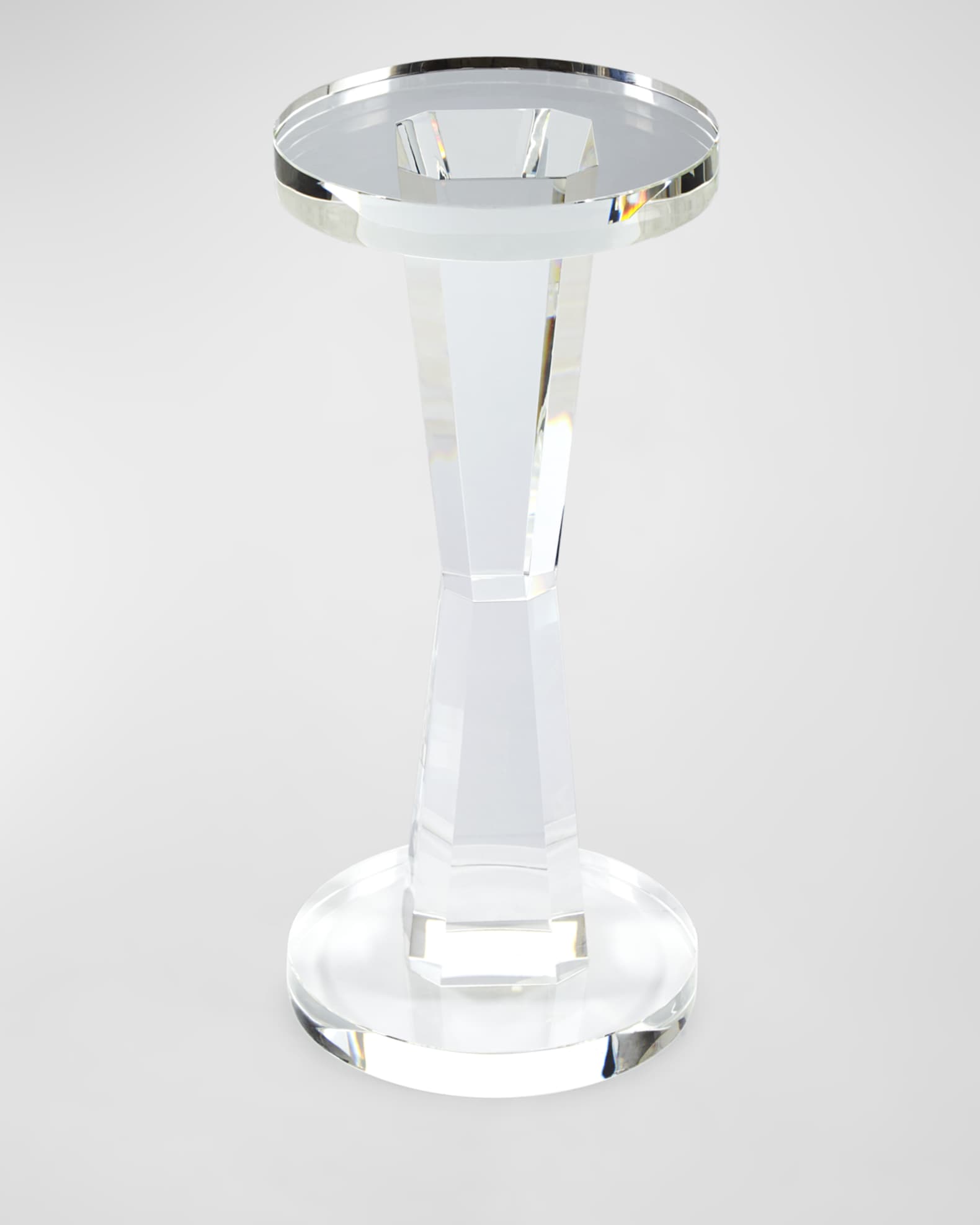 John-Richard Collection Duchess Cylinder Crystal Side Table | Neiman Marcus
